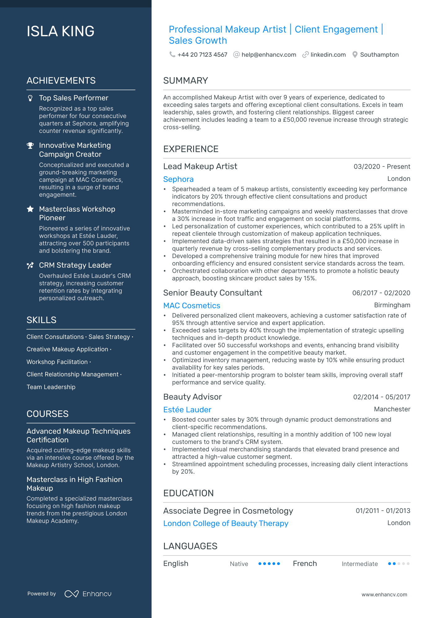 Makeup Artist CV Examples & Guide for 2025