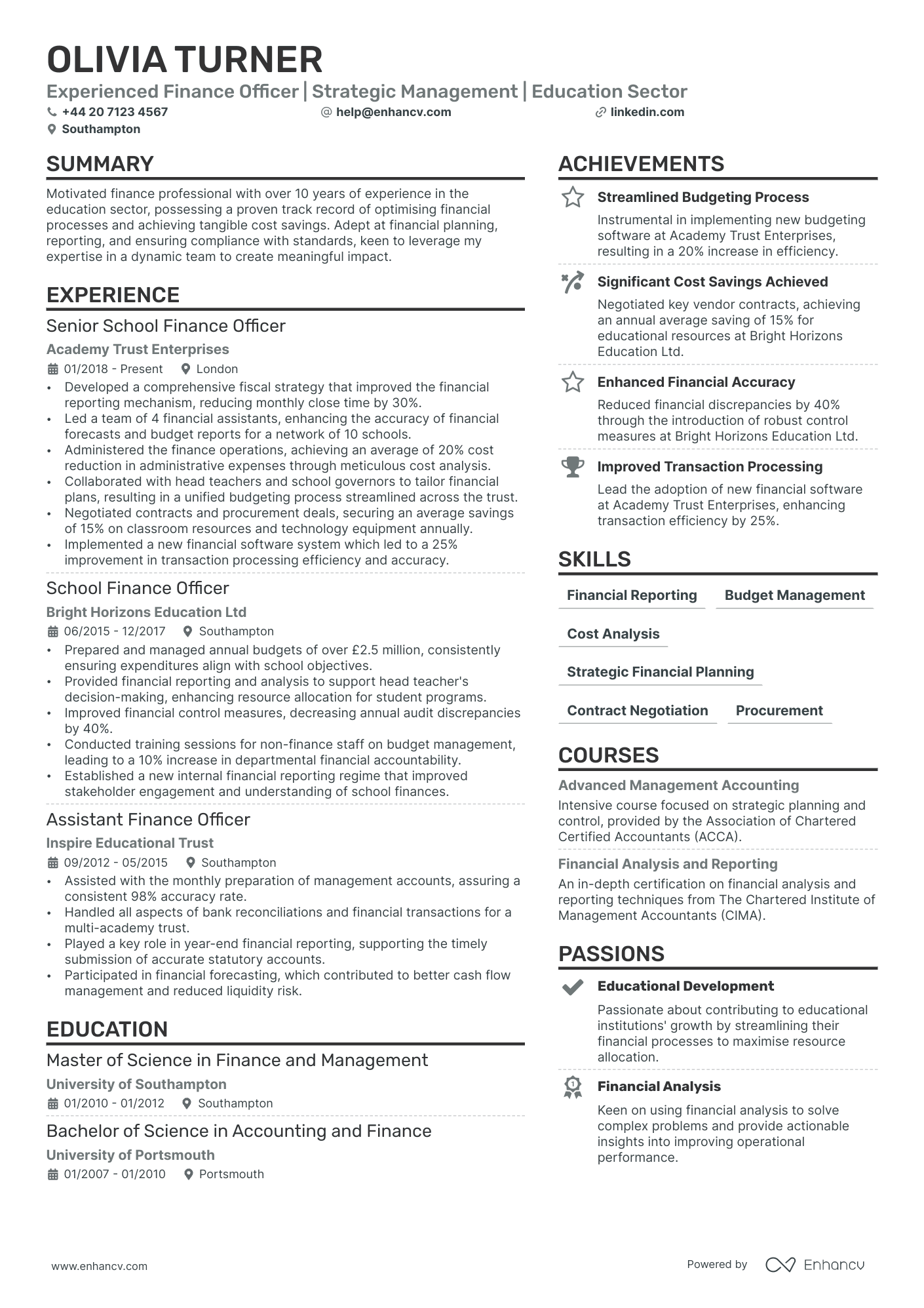 Finance Officer CV Examples & Guide for 2025