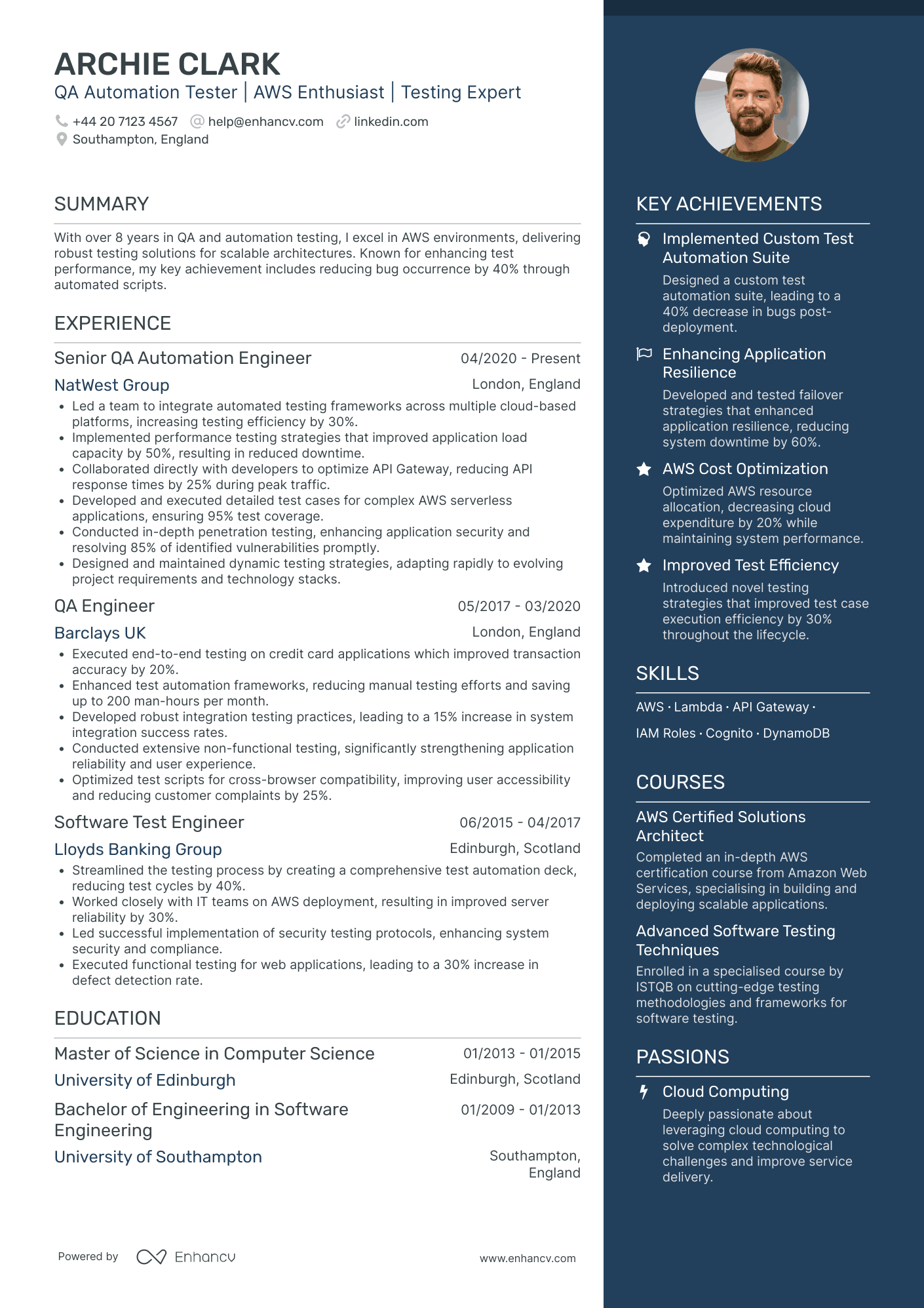 QA Tester CV Examples & Guide for 2025