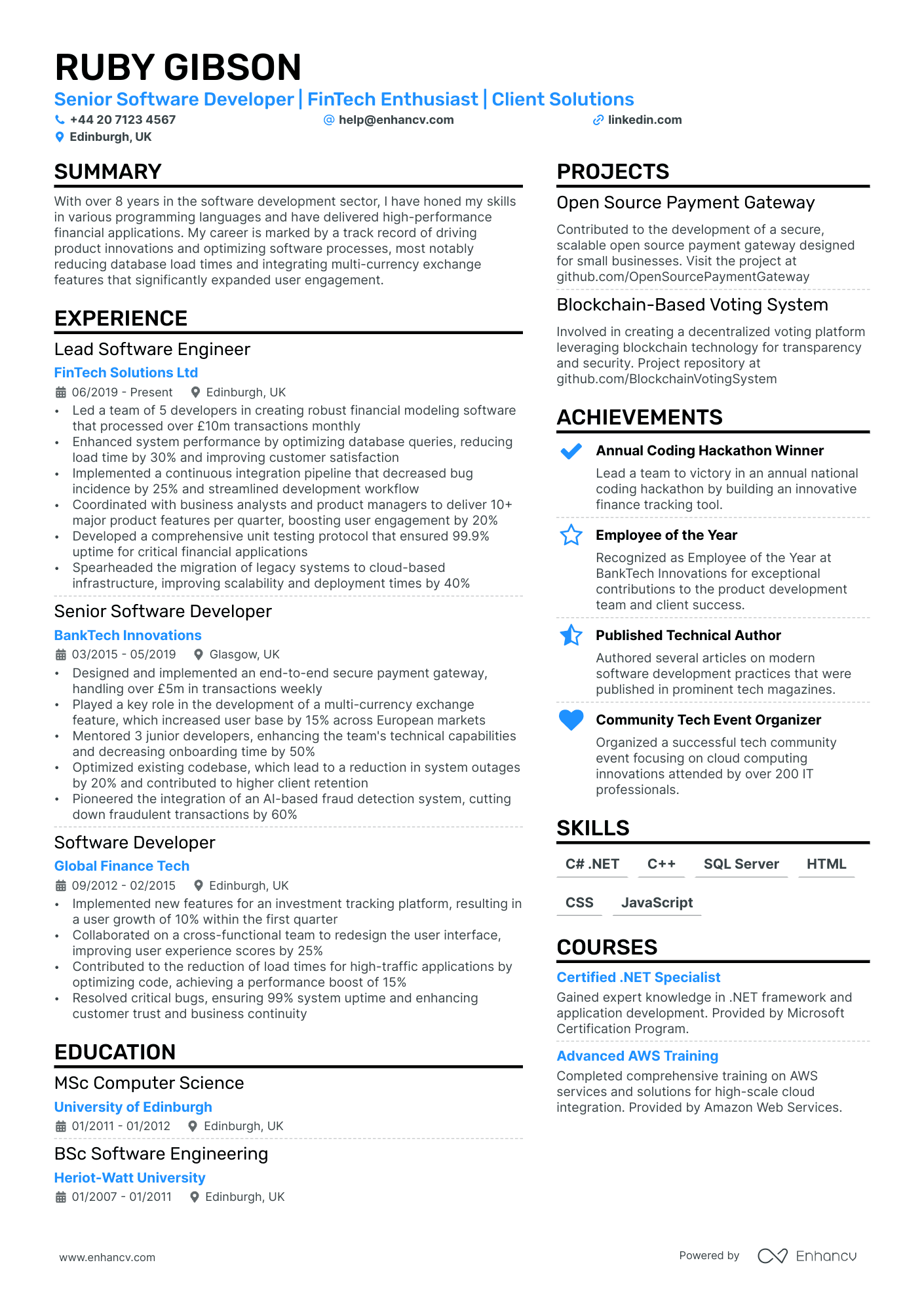 Software Developer CV Examples & Guide for 2024