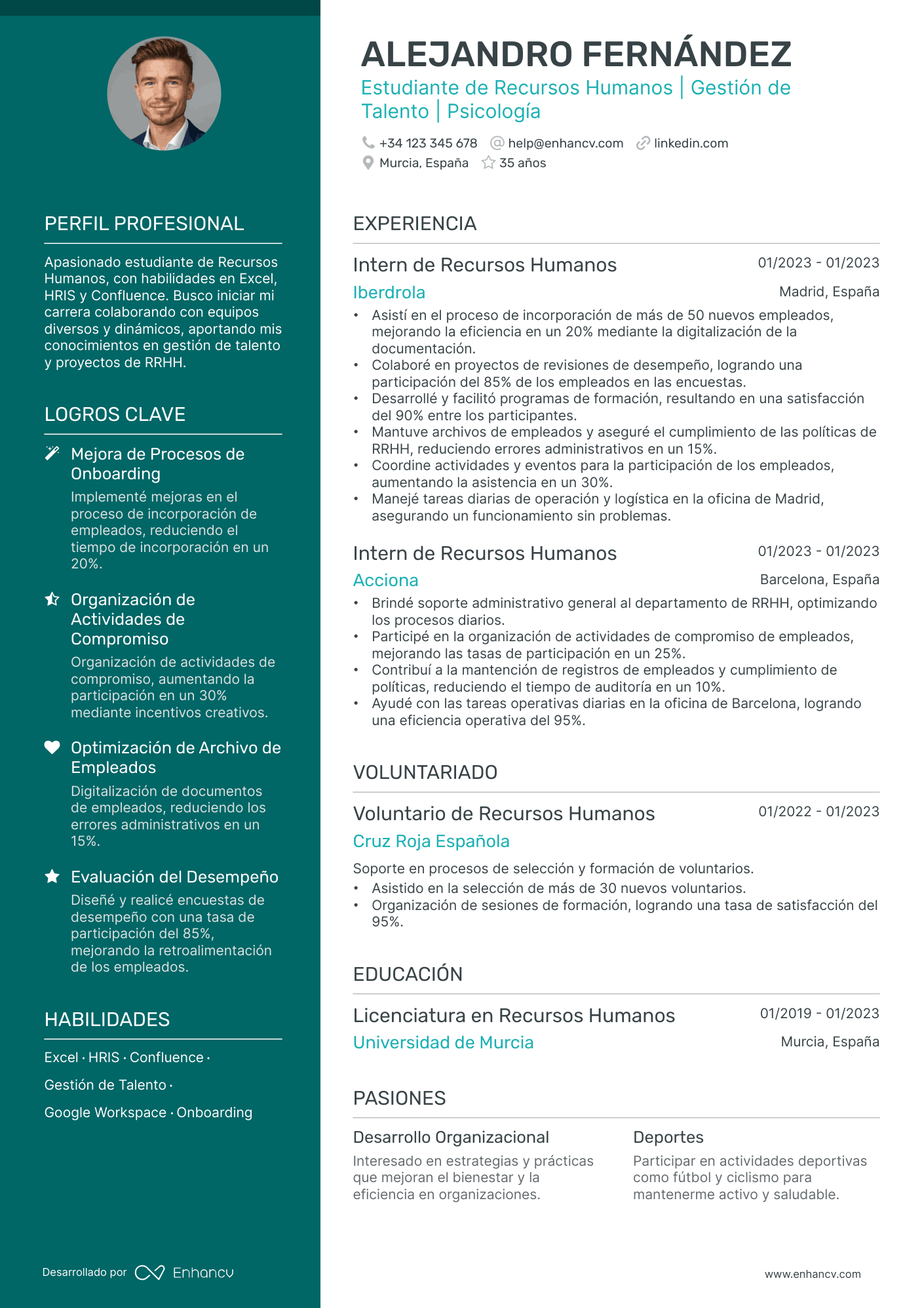 16 Currículums para Estudiantes: Ejemplos y Plantillas de CV sin ...