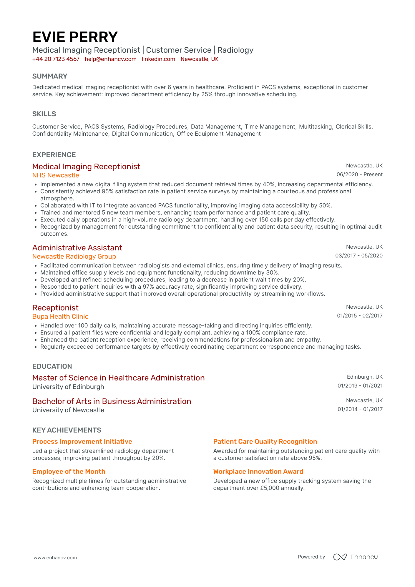 Medical Receptionist CV Examples & Guide for 2026