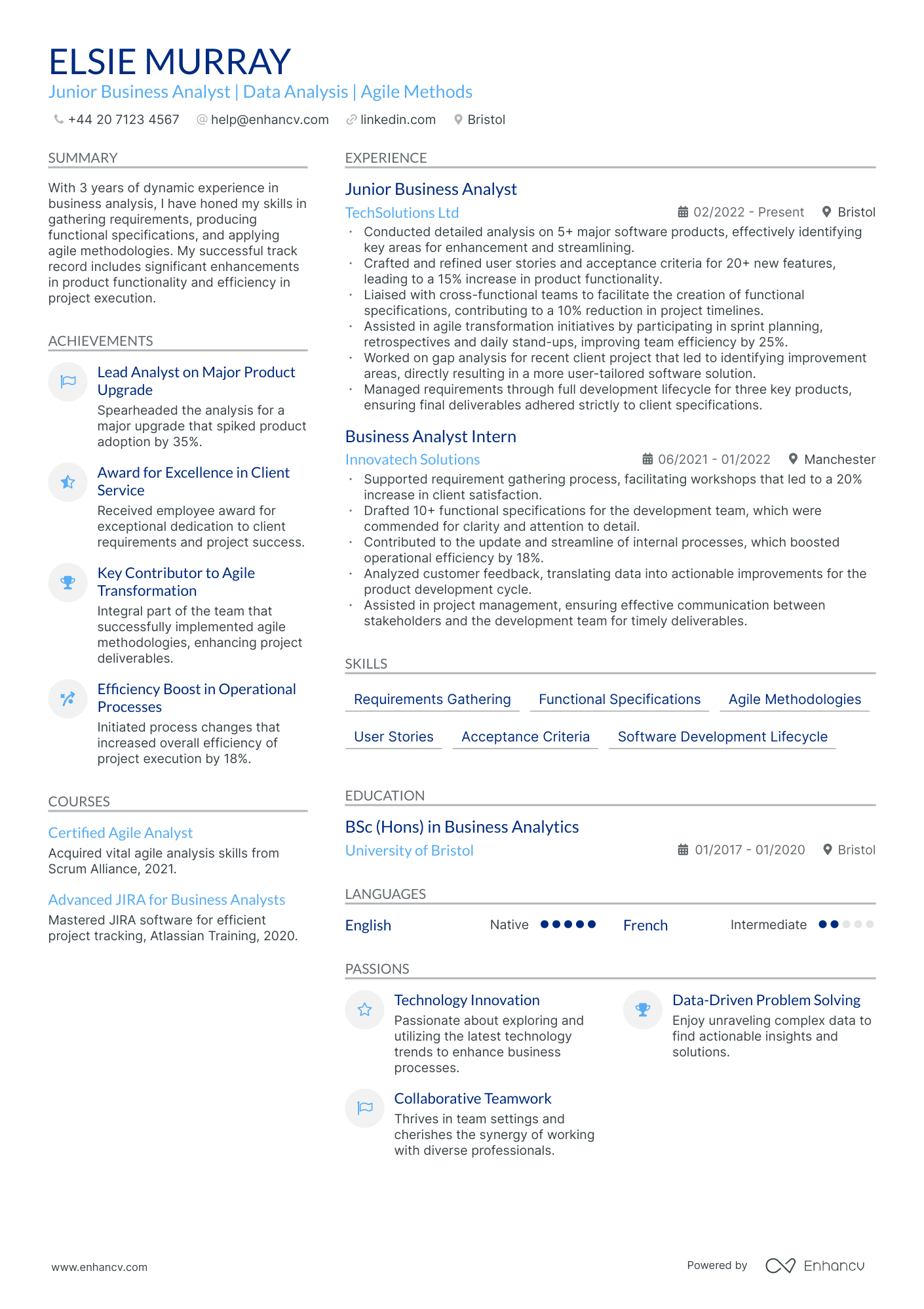 Junior Business Analyst CV Examples & Guide for 2025