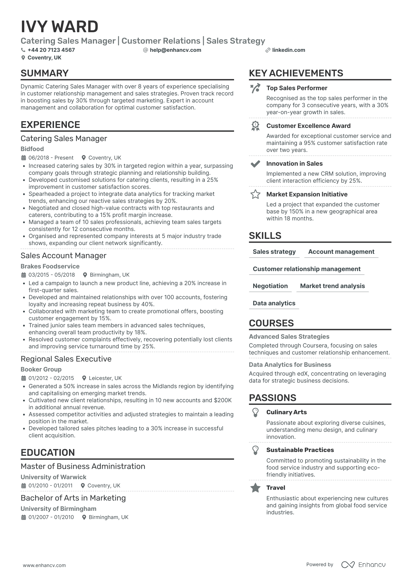 Catering CV Examples & Guide for 2025