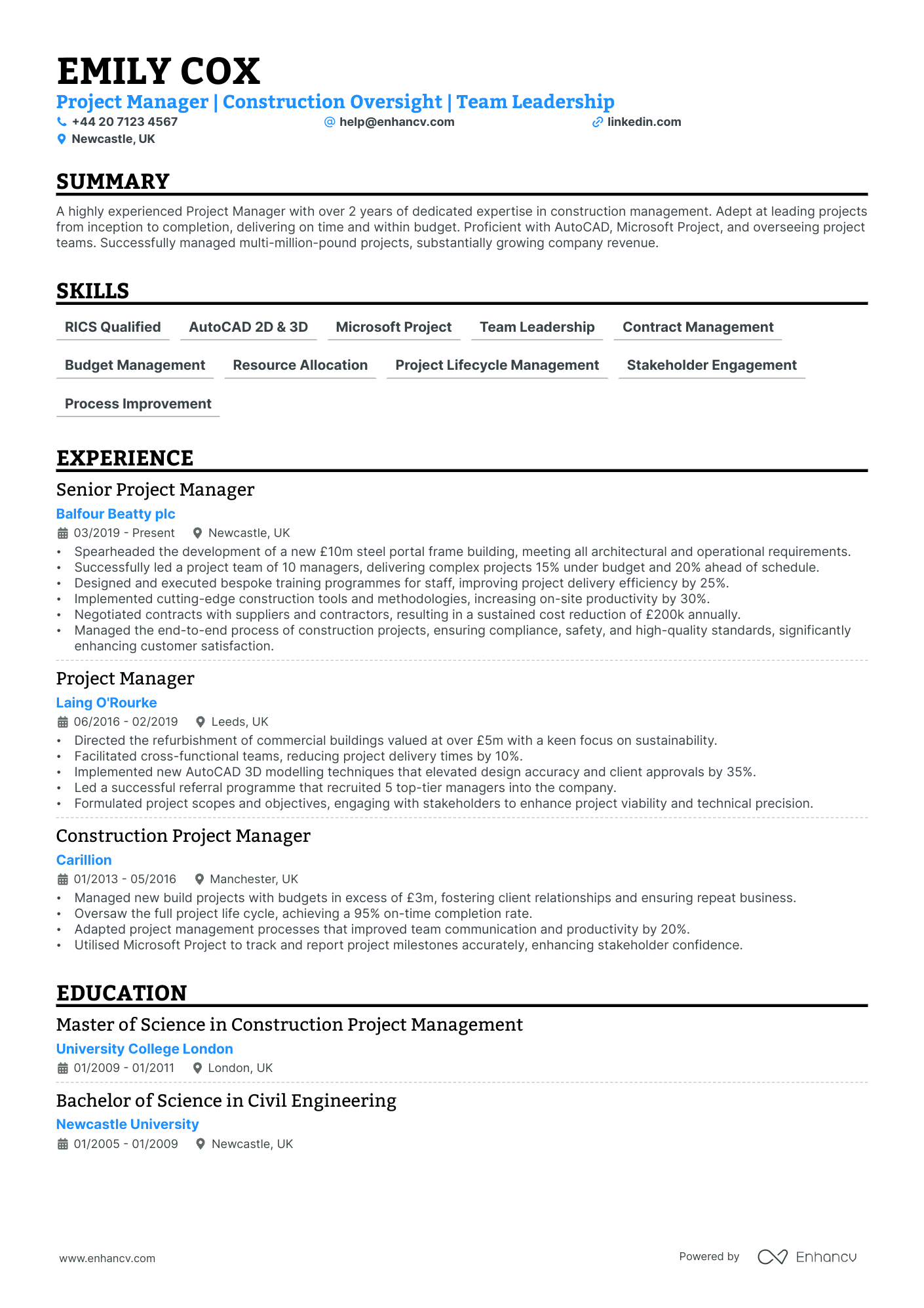 Senior Project Manager CV Examples & Guide for 2025