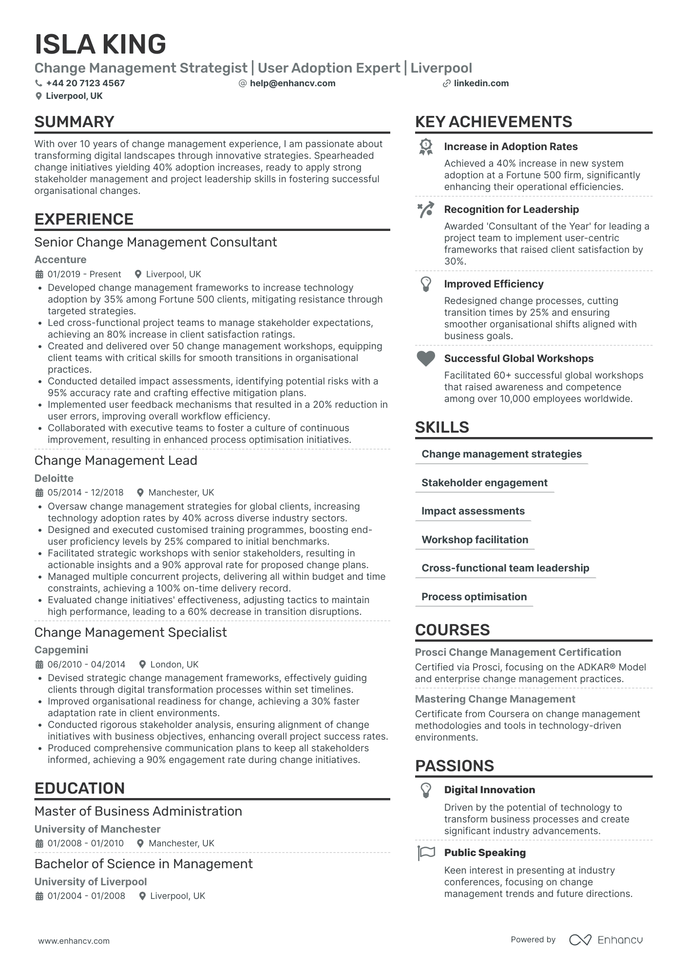 Change Management CV Examples & Guide for 2026