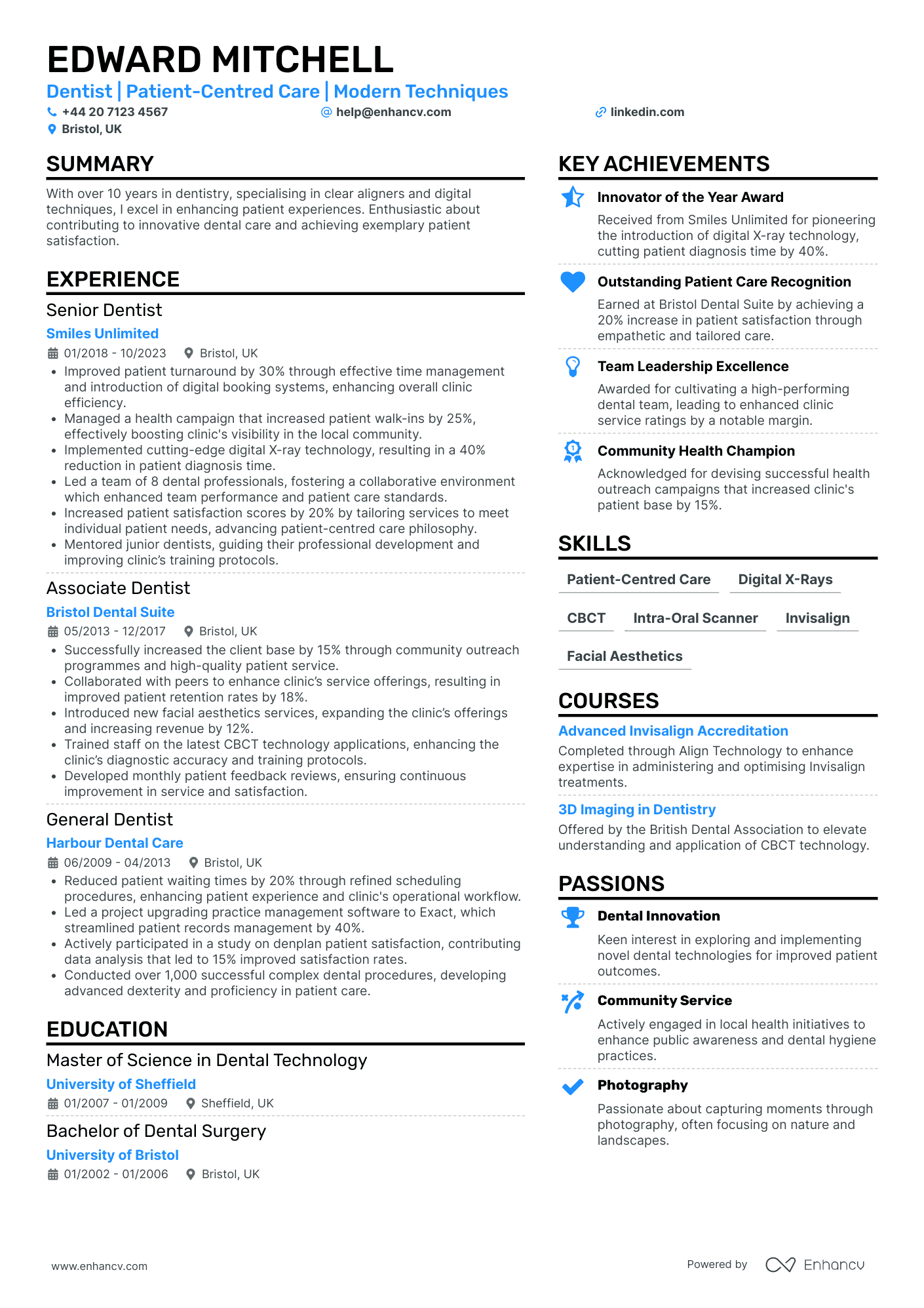Dentist CV Examples & Guide for 2026