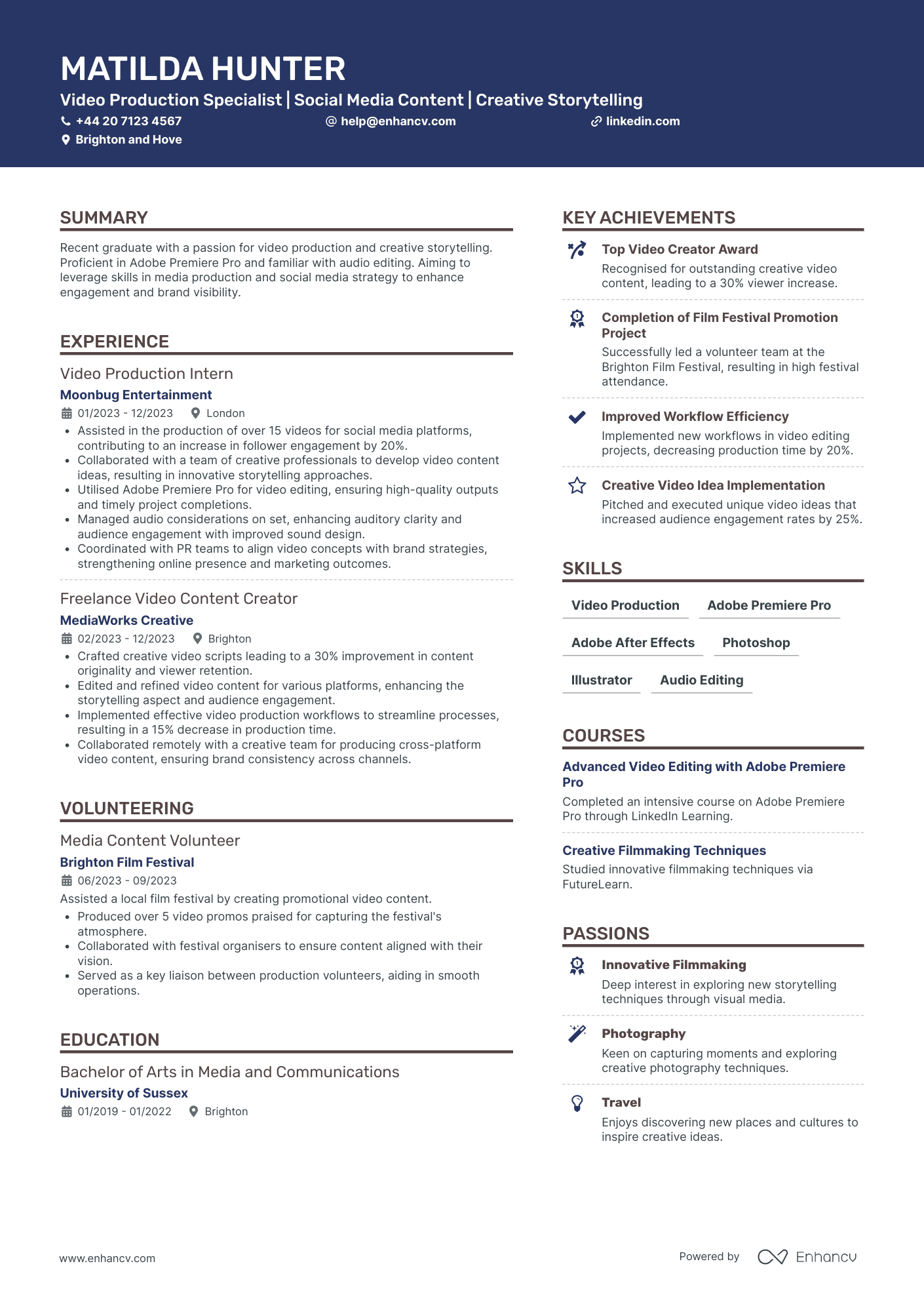 Film Production CV Examples & Guide for 2026
