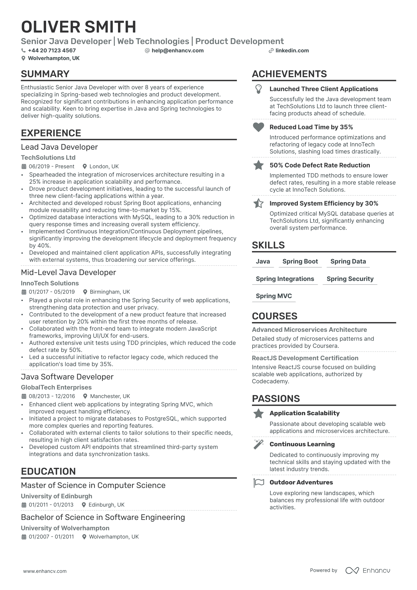 Java Developer CV Examples & Guide for 2024