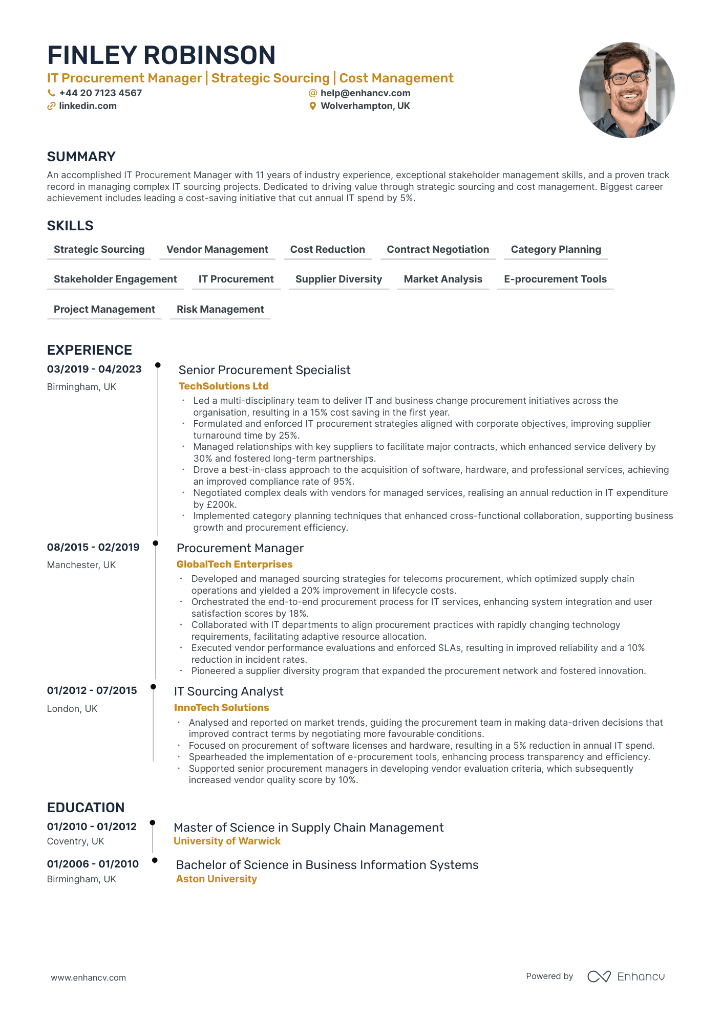Procurement Manager CV Examples & Guide for 2025