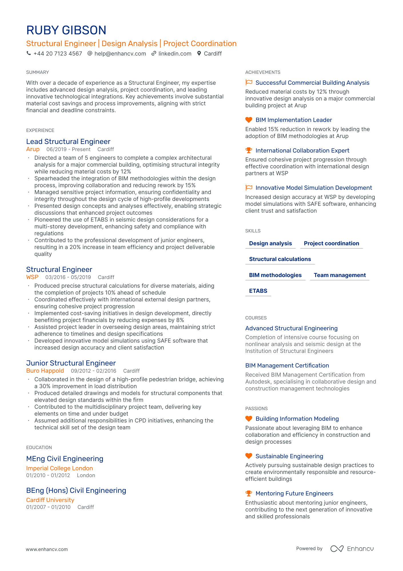 Structural Engineer CV Examples & Guide for 2025