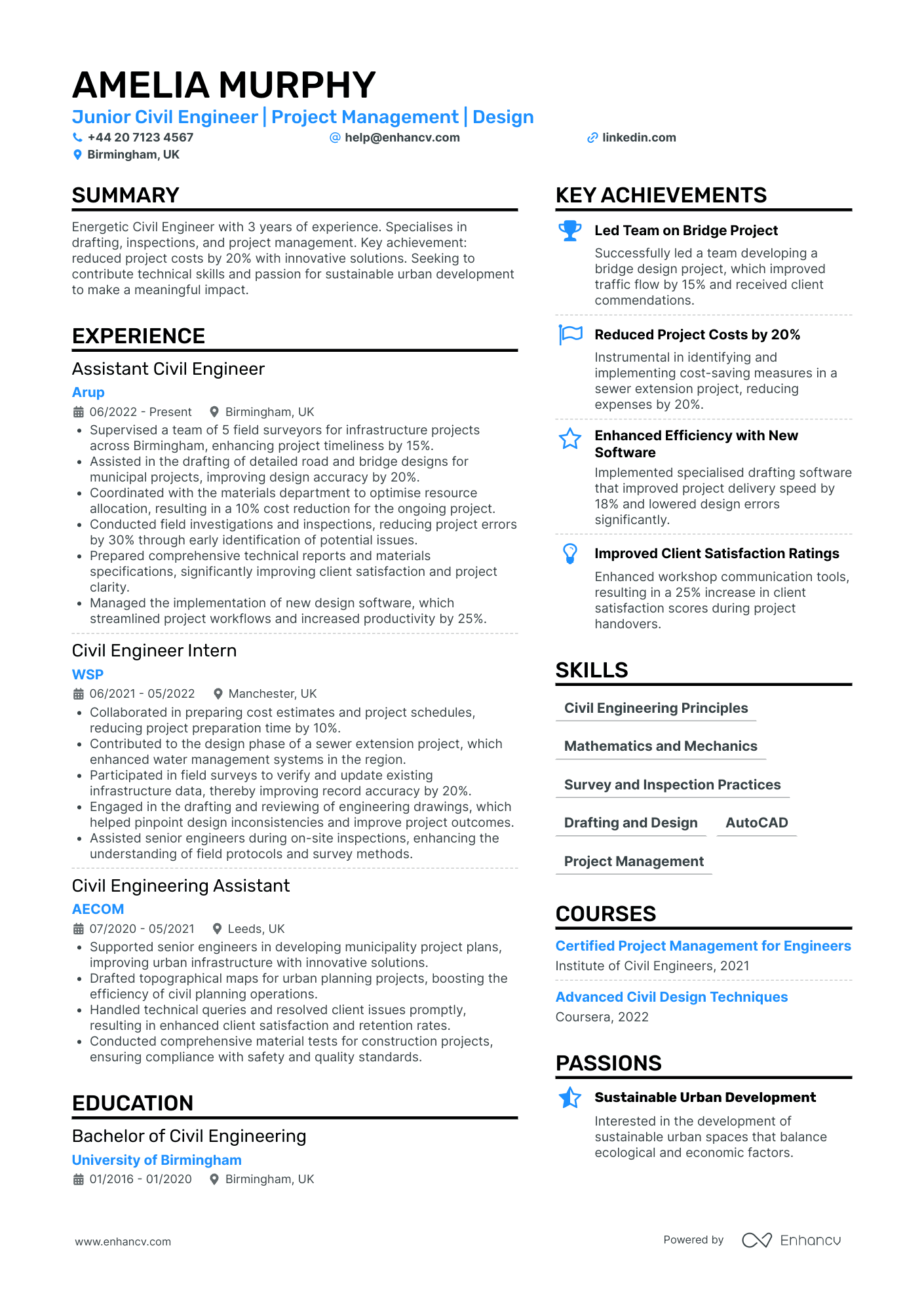 Civil Engineer CV Examples & Guide for 2026