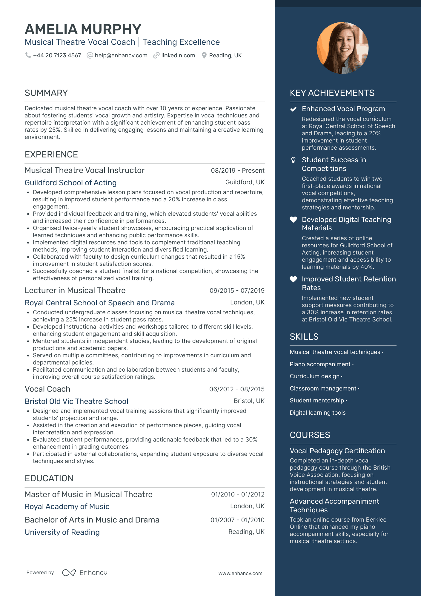 Musical Theatre CV Examples & Guide for 2026