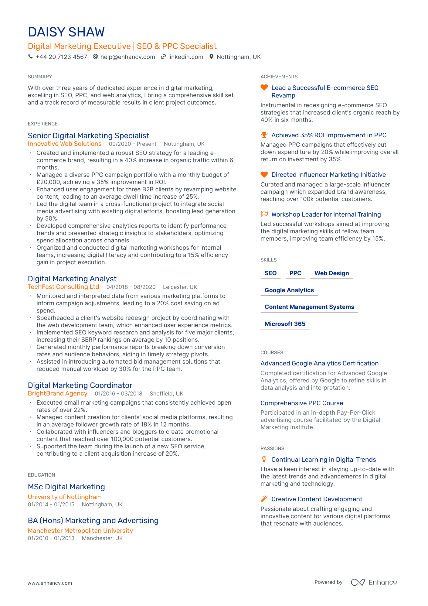 SEO CV Examples & Guide for 2025