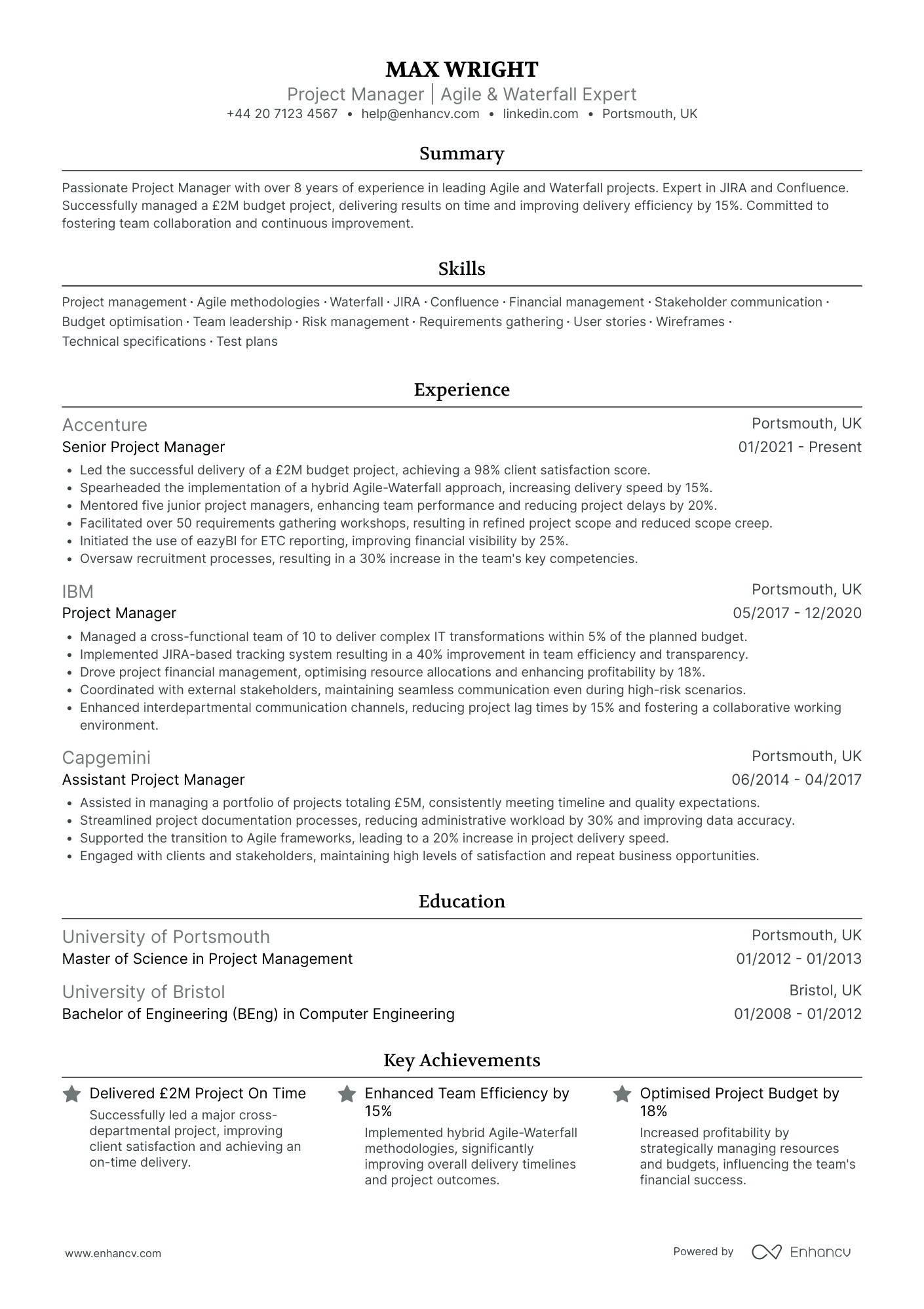 IT Project Manager CV Examples & Guide for 2026
