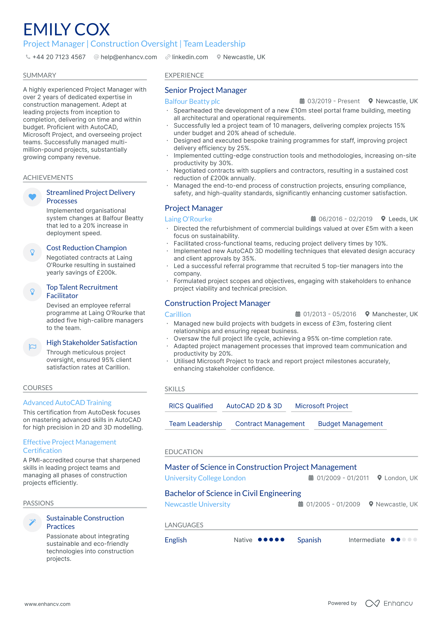 Senior Project Manager CV Examples & Guide for 2025