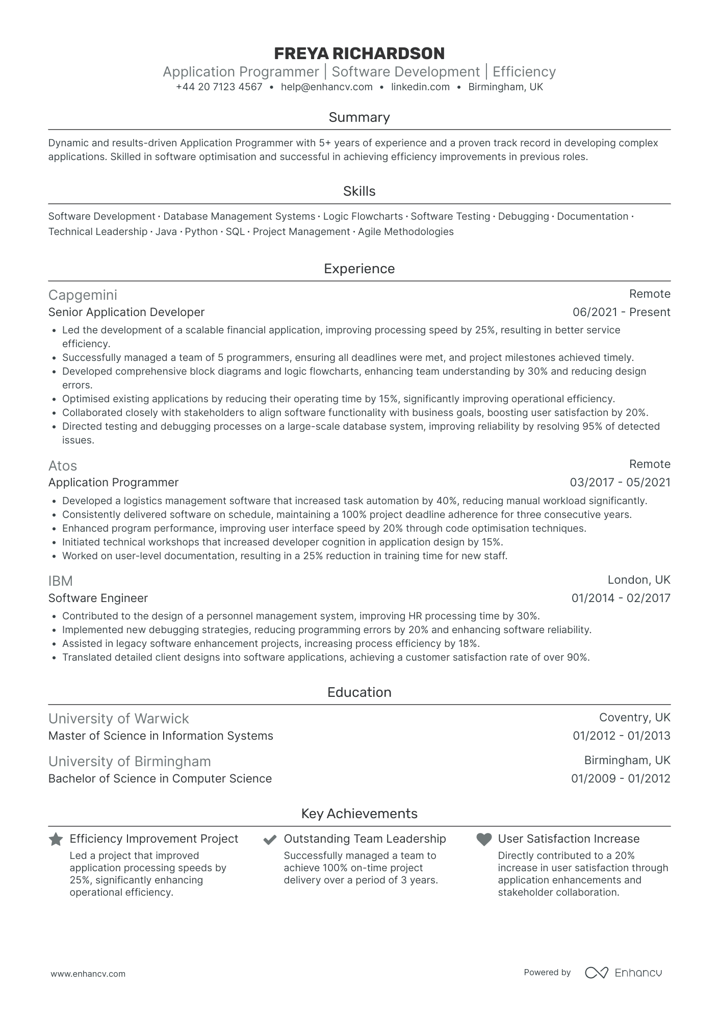Programmer CV Examples & Guide for 2025