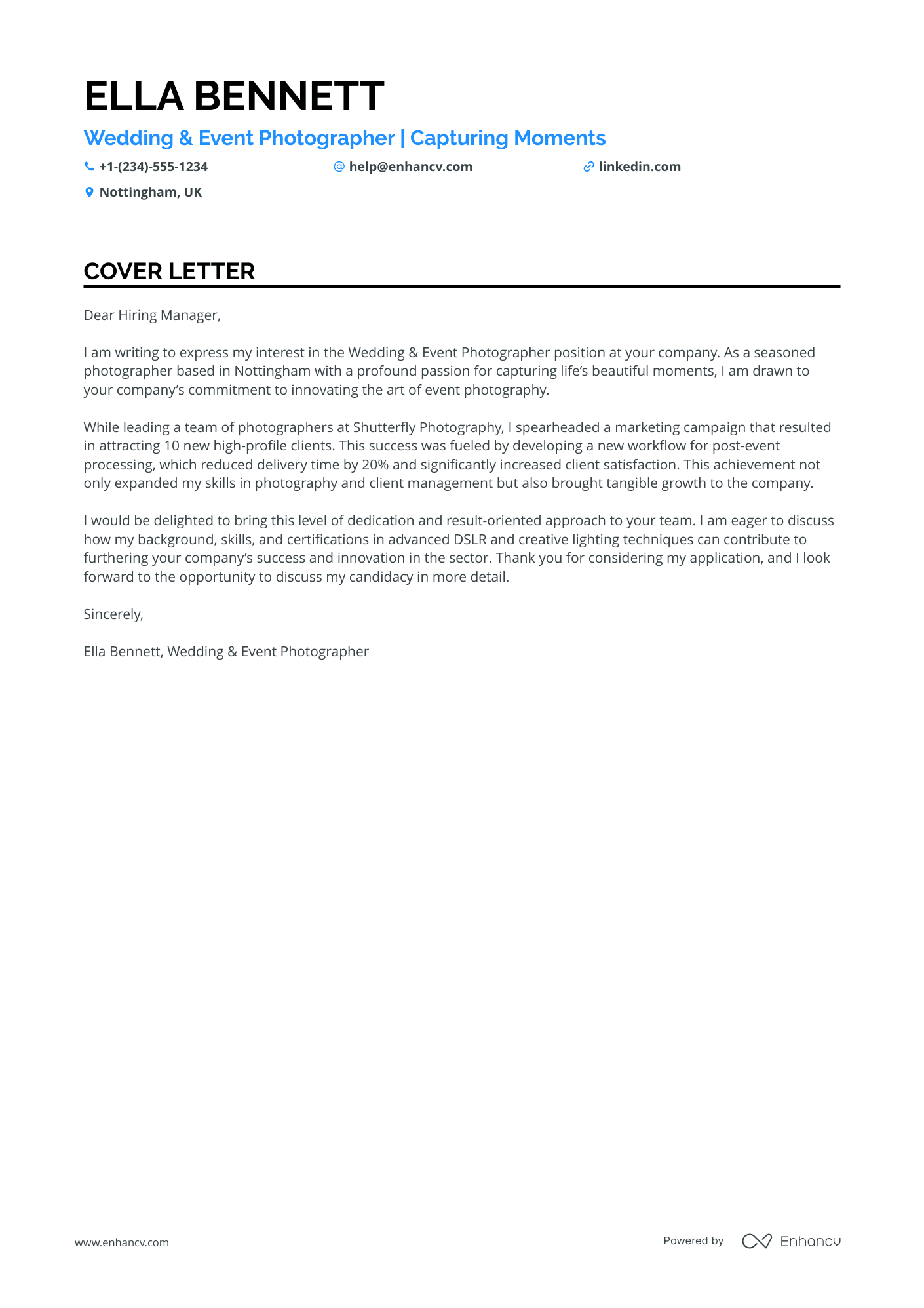 Photographer Cover Letter Examples & Guide for 2026