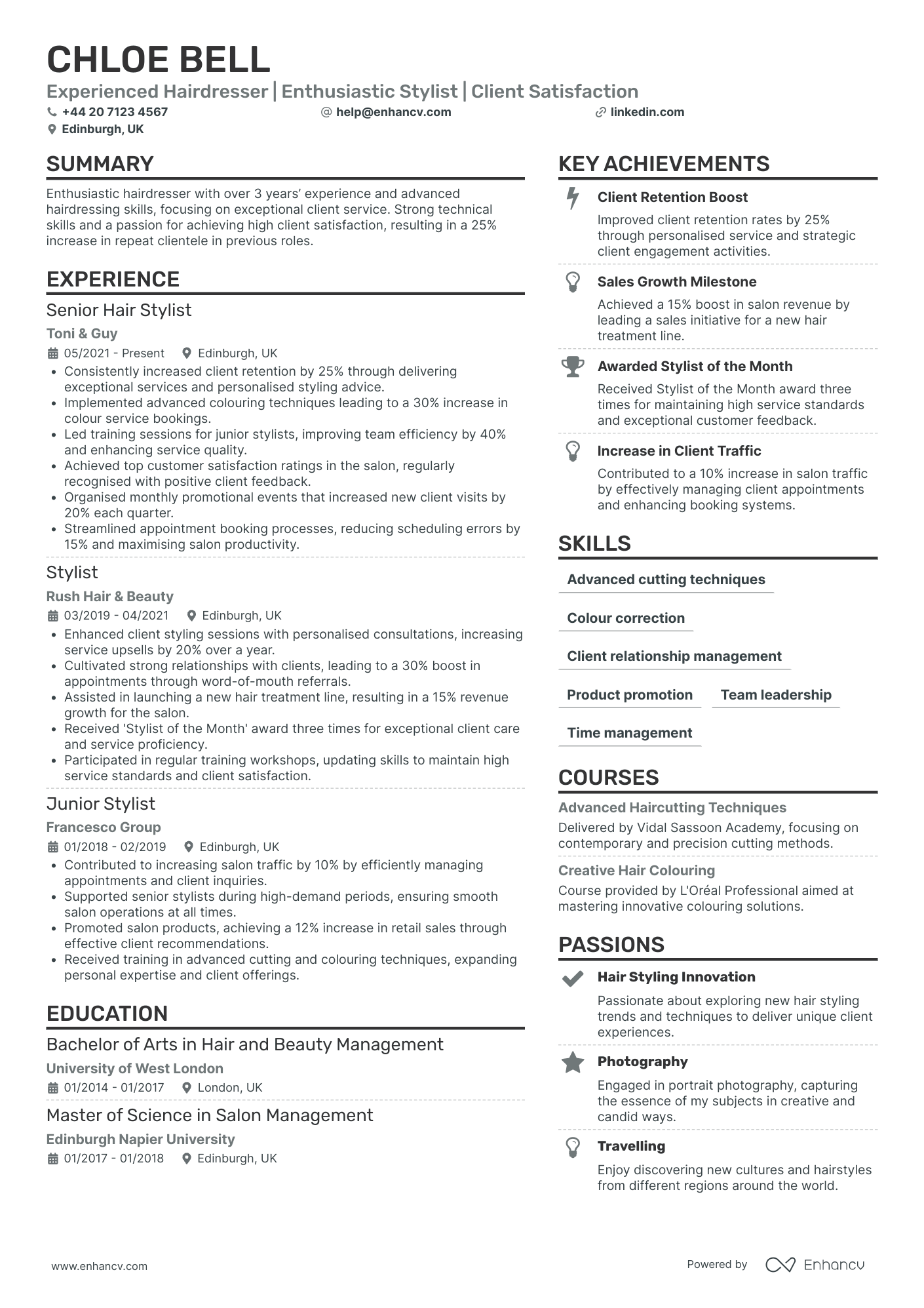 Hairdresser CV Examples & Guide for 2026