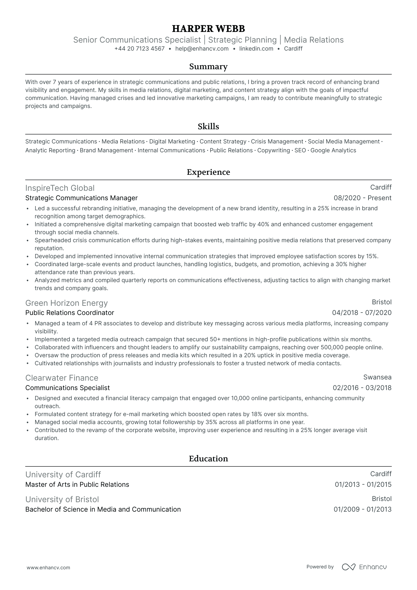 Communications Officer CV Examples & Guide for 2025