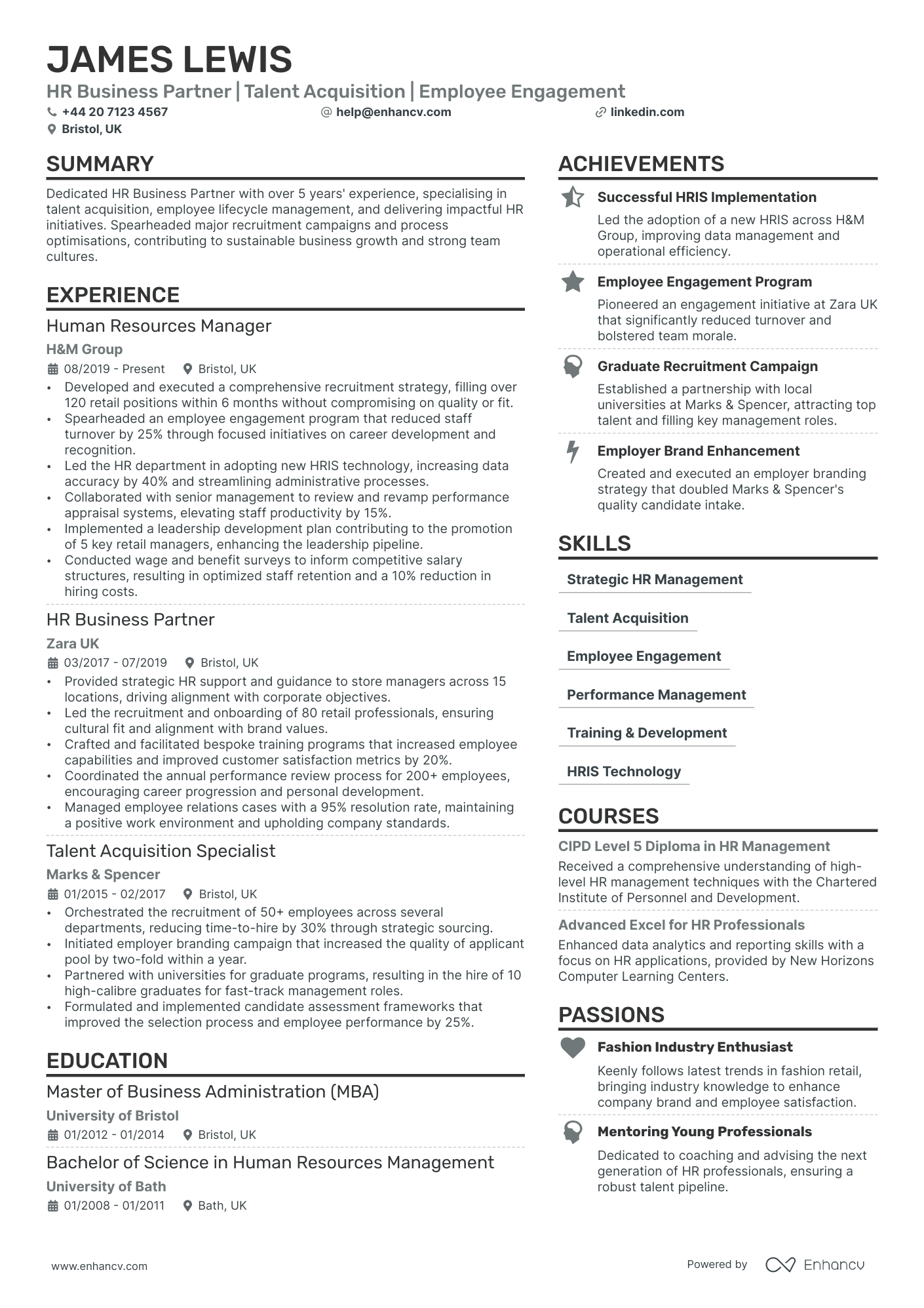 HR Business Partner CV Examples & Guide for 2024