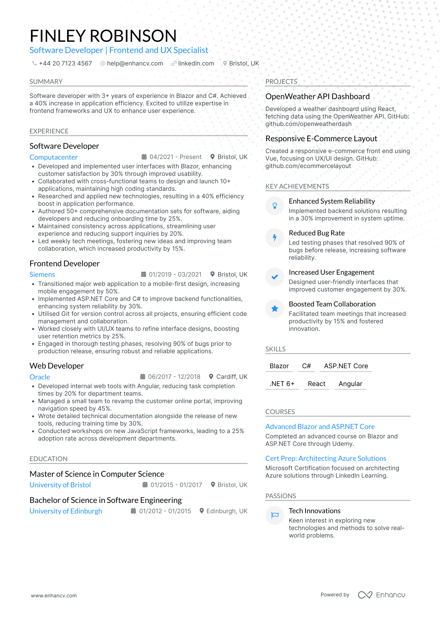.Net Developer CV Examples & Guide for 2026