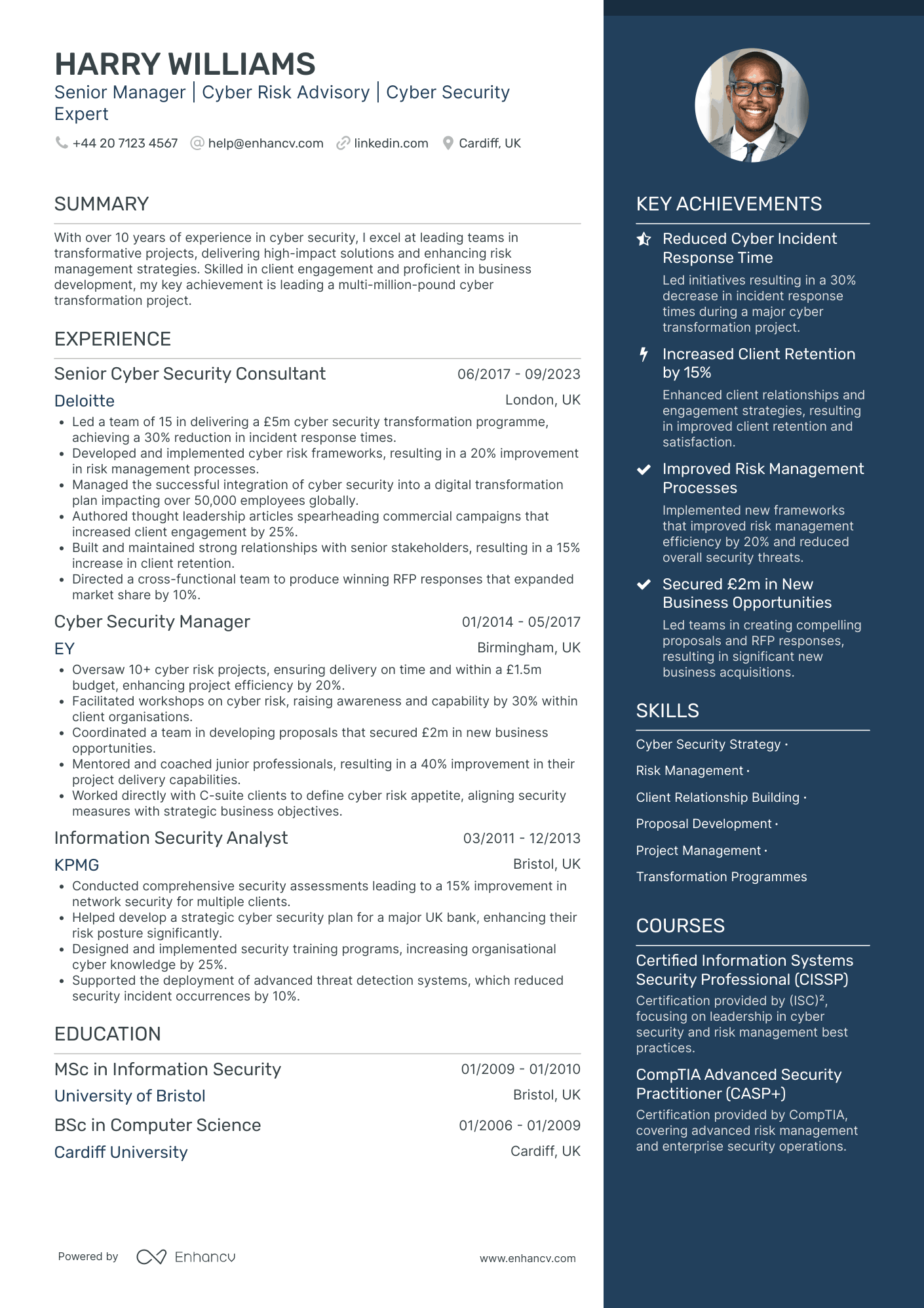 Risk Manager CV Examples & Guide for 2026