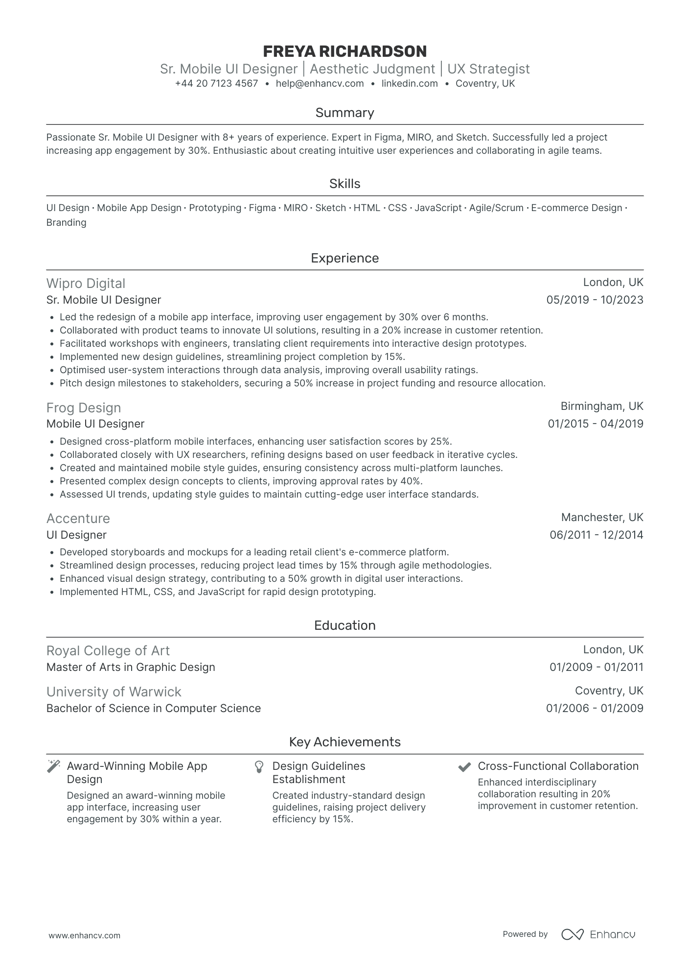 UI Designer CV Examples & Guide for 2026