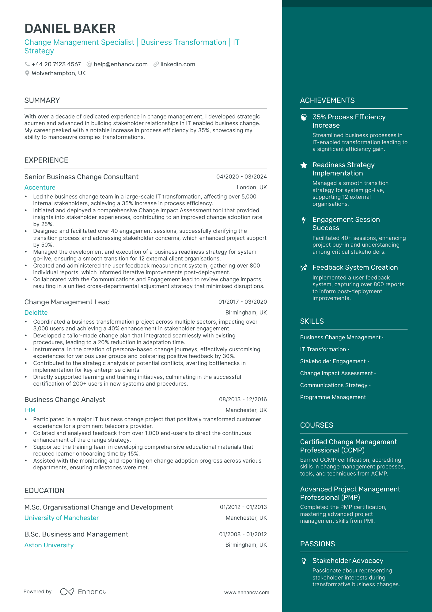 Change Management CV Examples & Guide for 2025