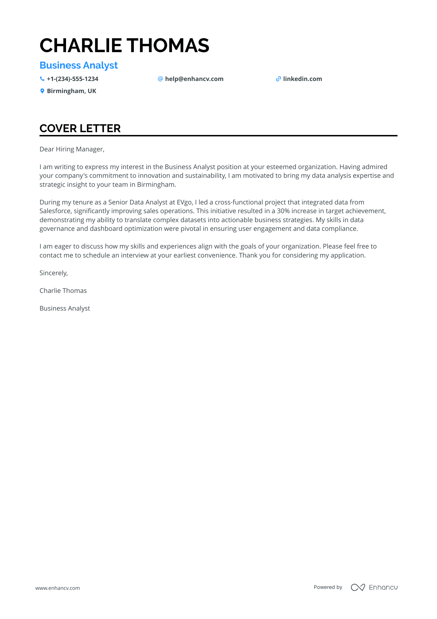 Business Intelligence Cover Letter Examples & Guide for 2025