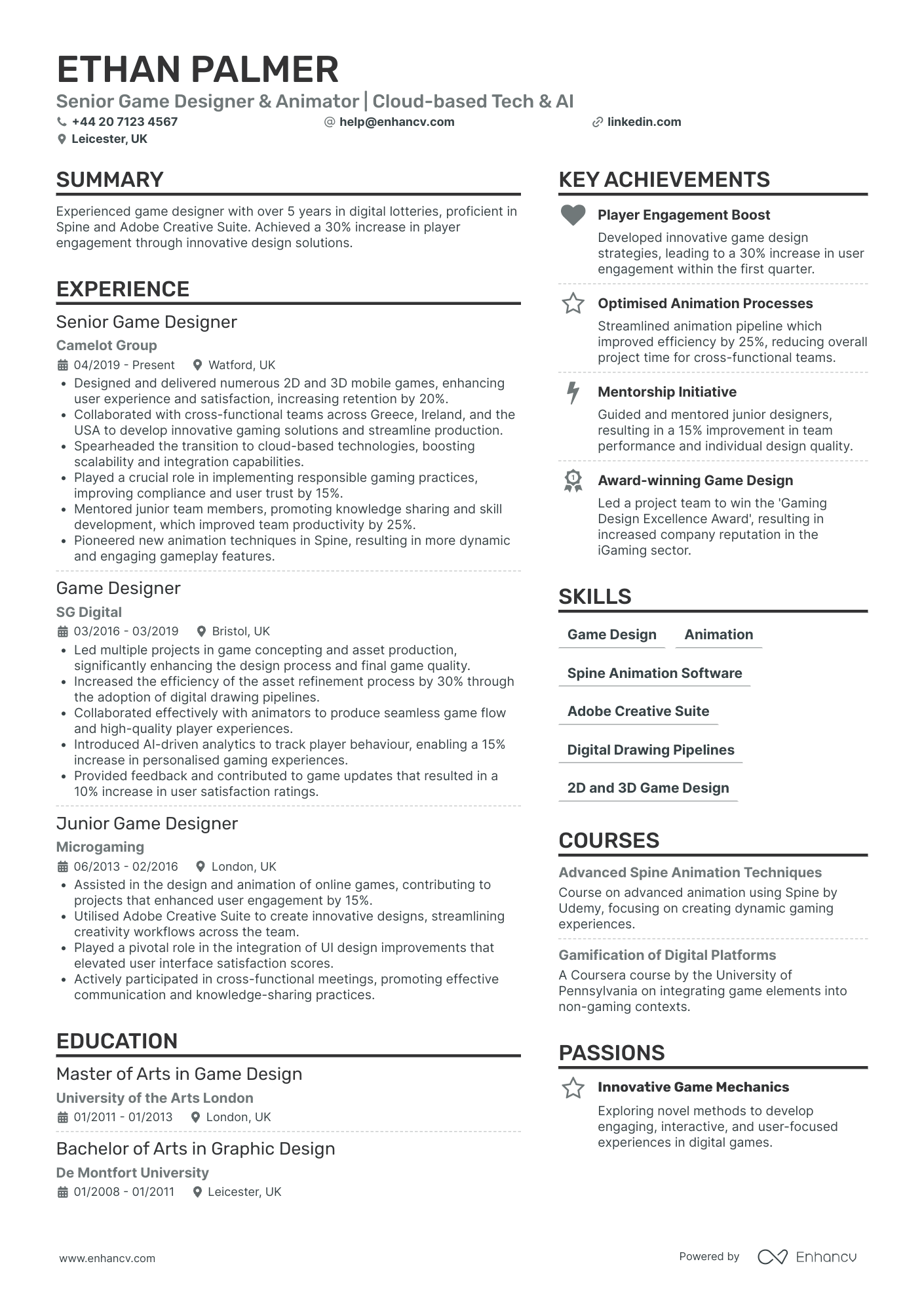 Animator CV Examples & Guide for 2026