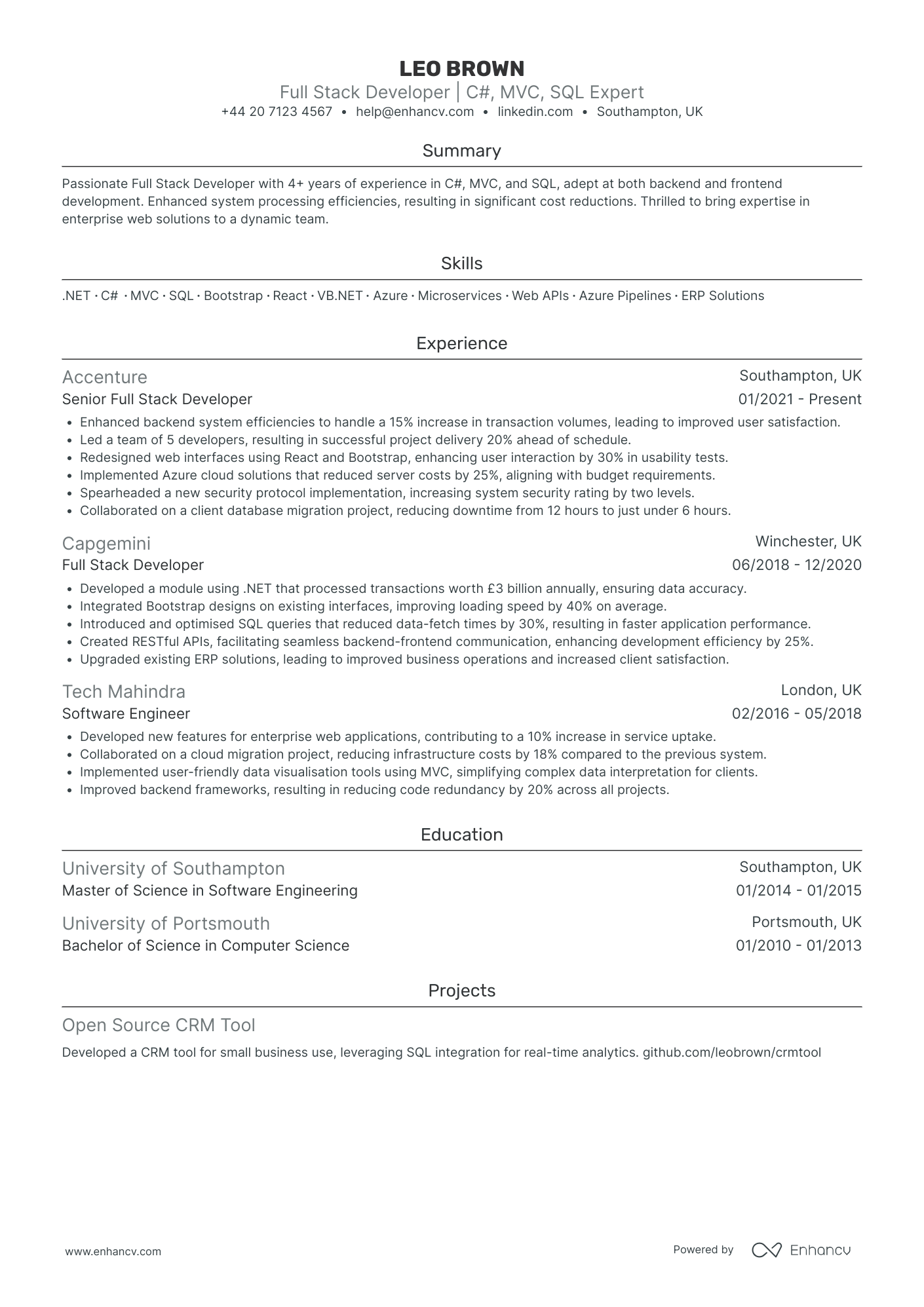 Full Stack Developer CV Examples & Guide for 2025