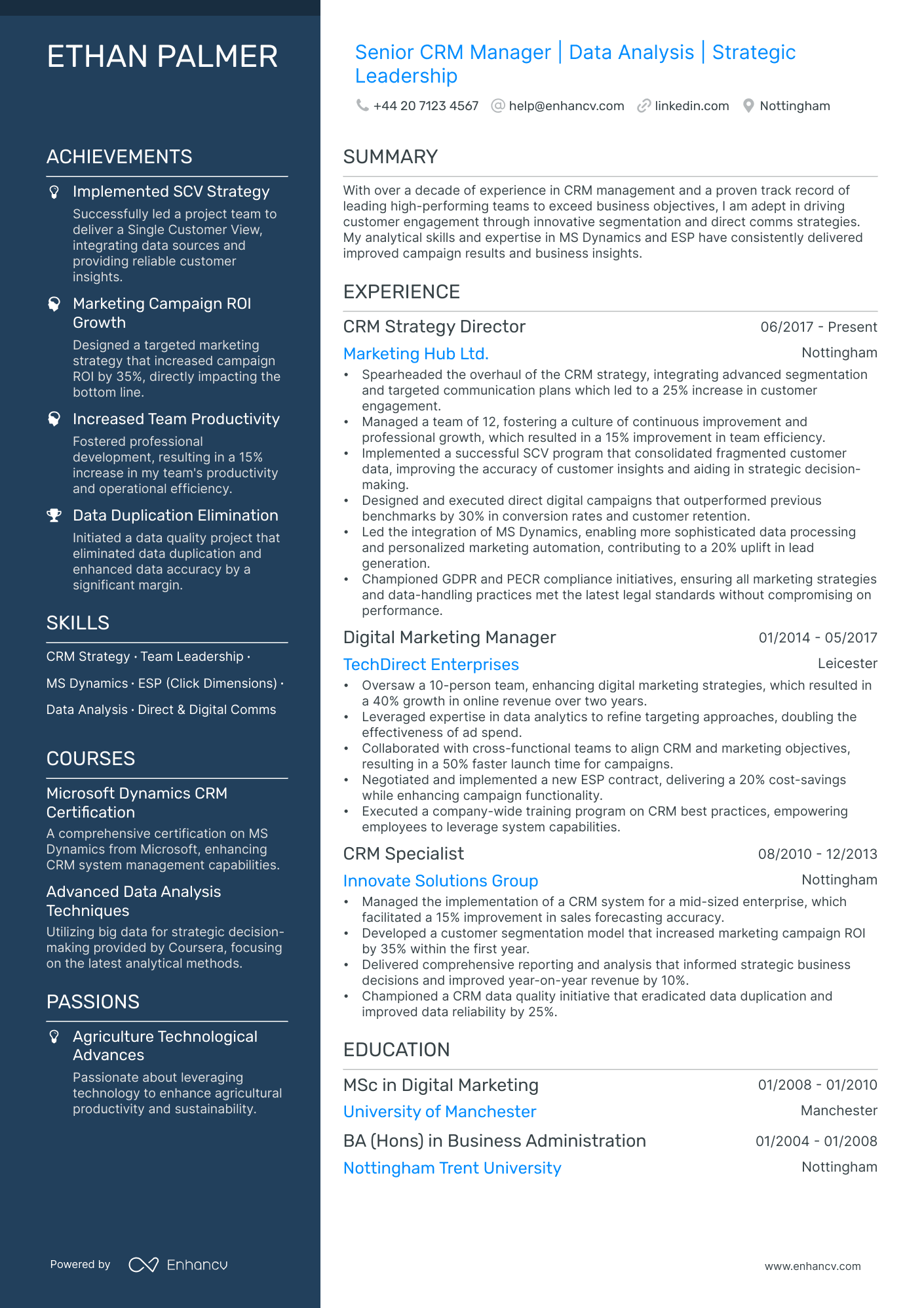 CRM Manager CV Examples & Guide for 2025