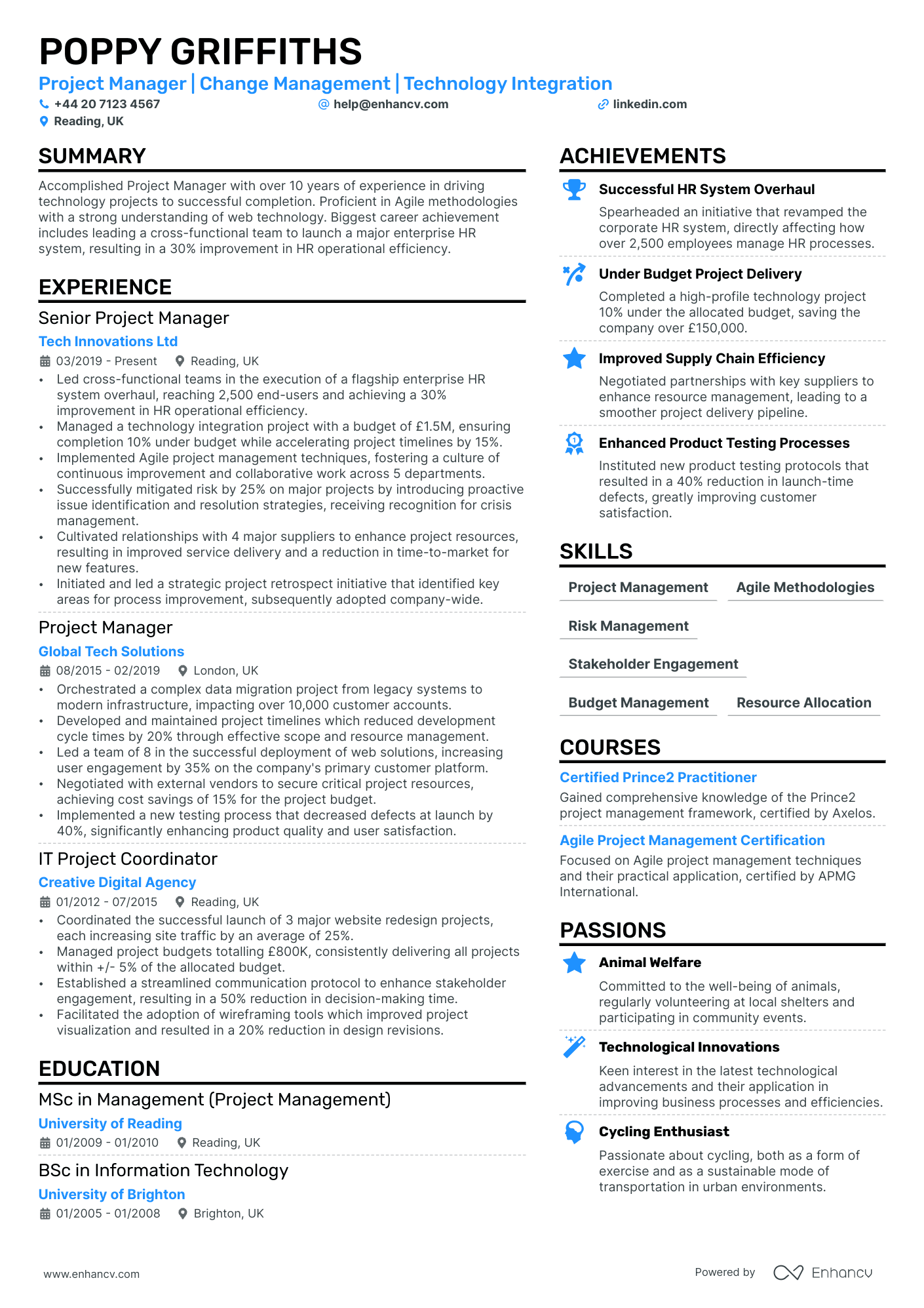 Project Manager CV Examples & Guide for 2025