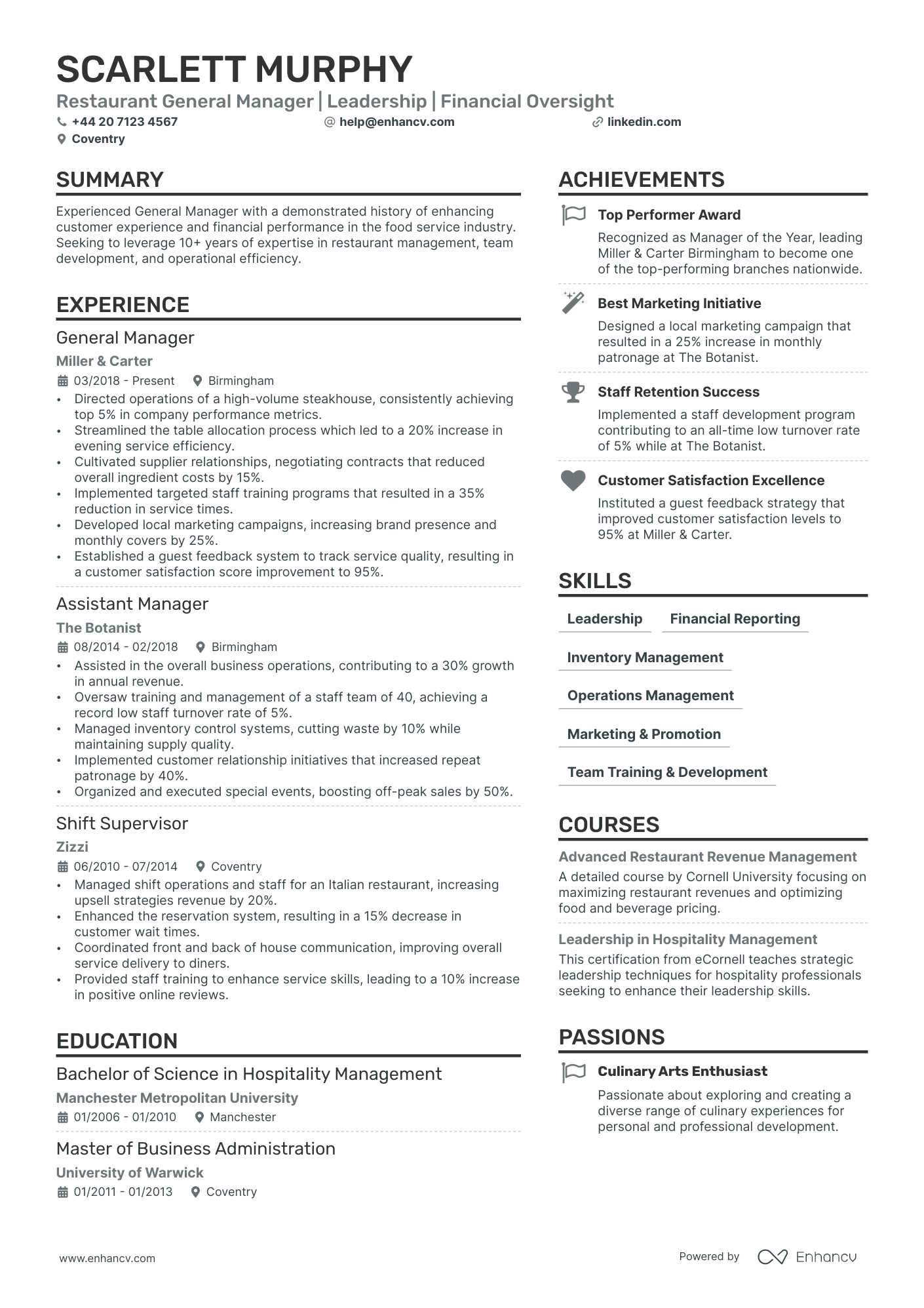 Manager CV Examples & Guide for 2024