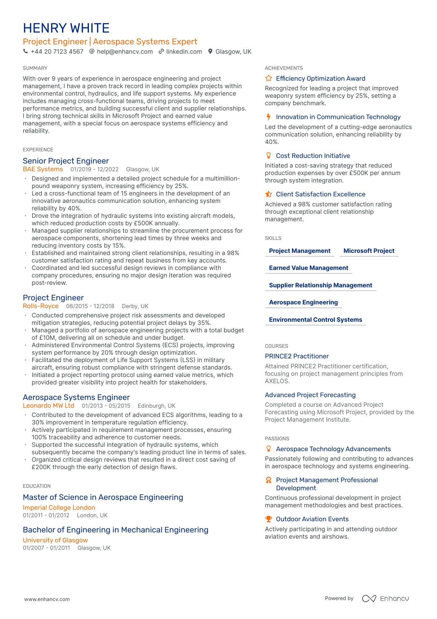 Aerospace Engineering CV Examples & Guide for 2025