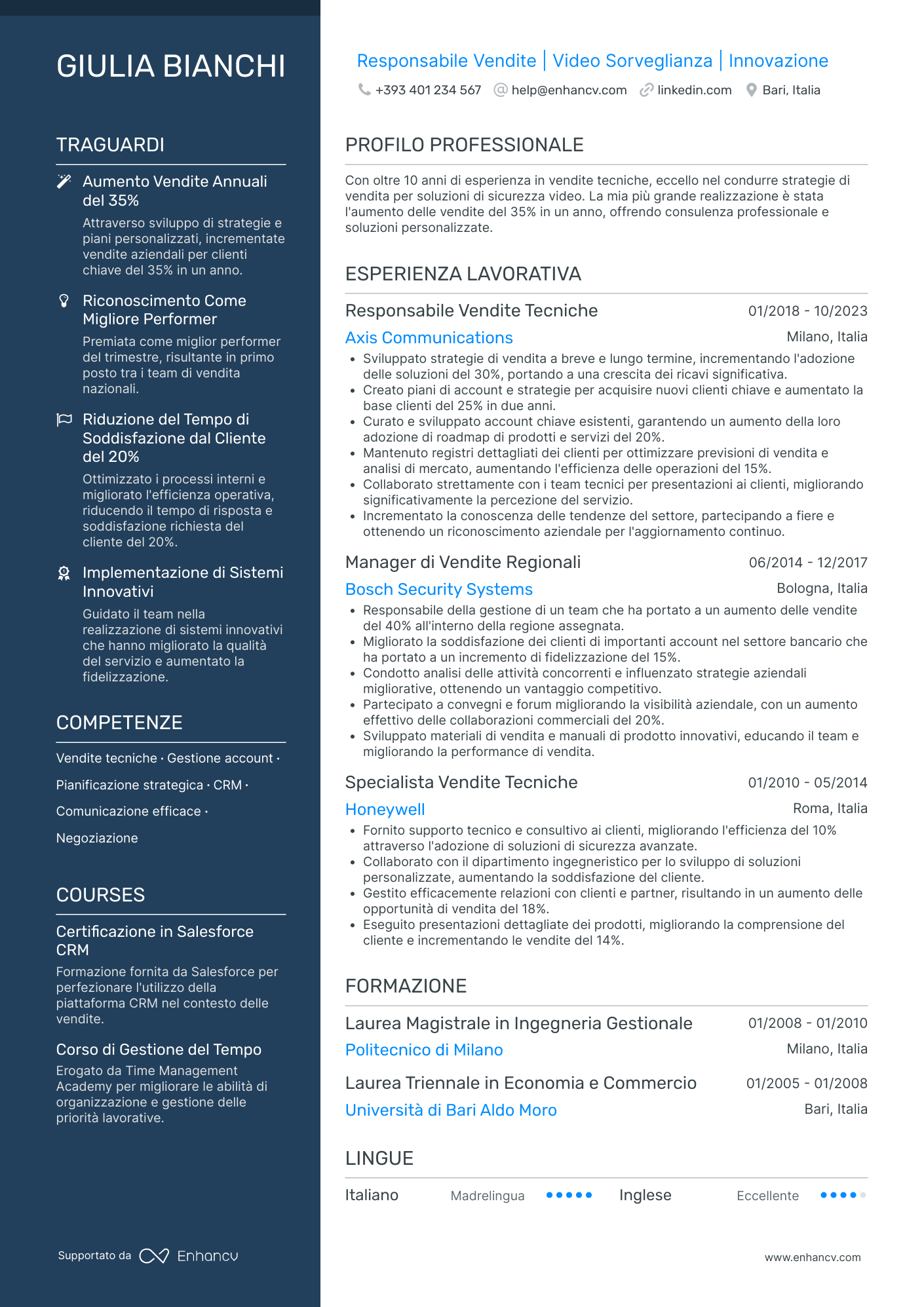 10 Esempi di Curriculum per Responsabile Account Vendite che Hanno ...