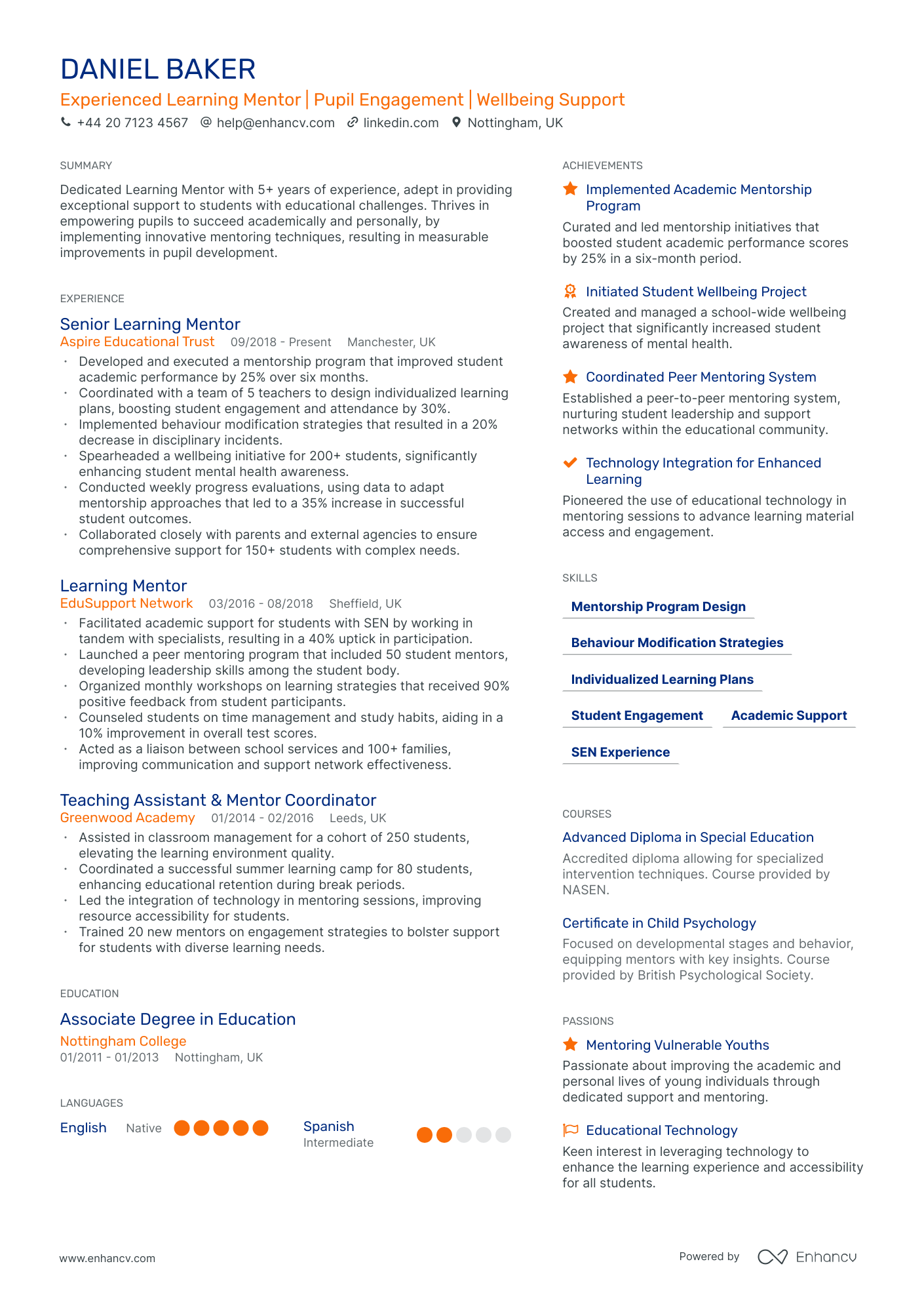 Mentor CV Examples & Guide for 2025