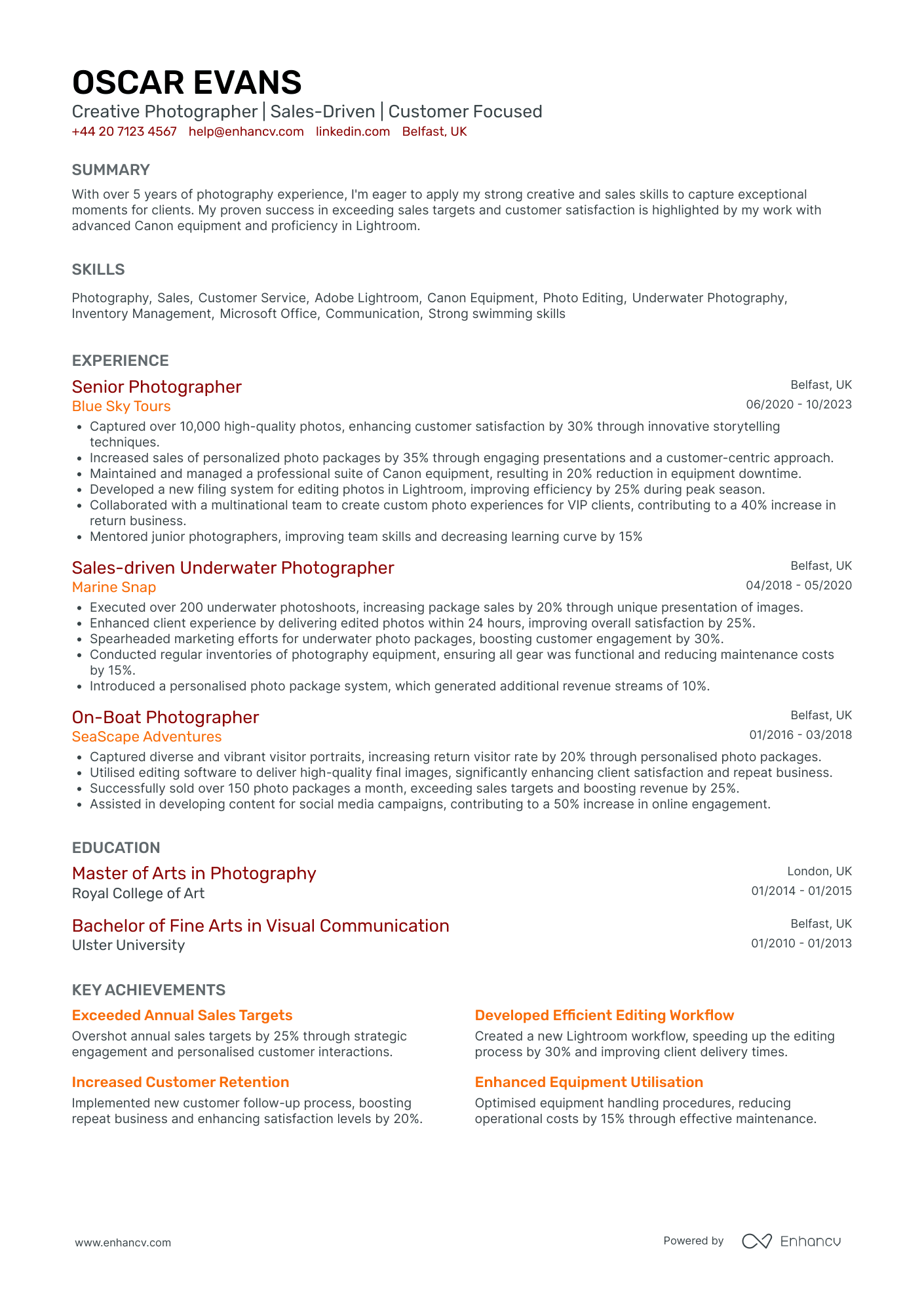 Cinematographer CV Examples & Guide for 2026