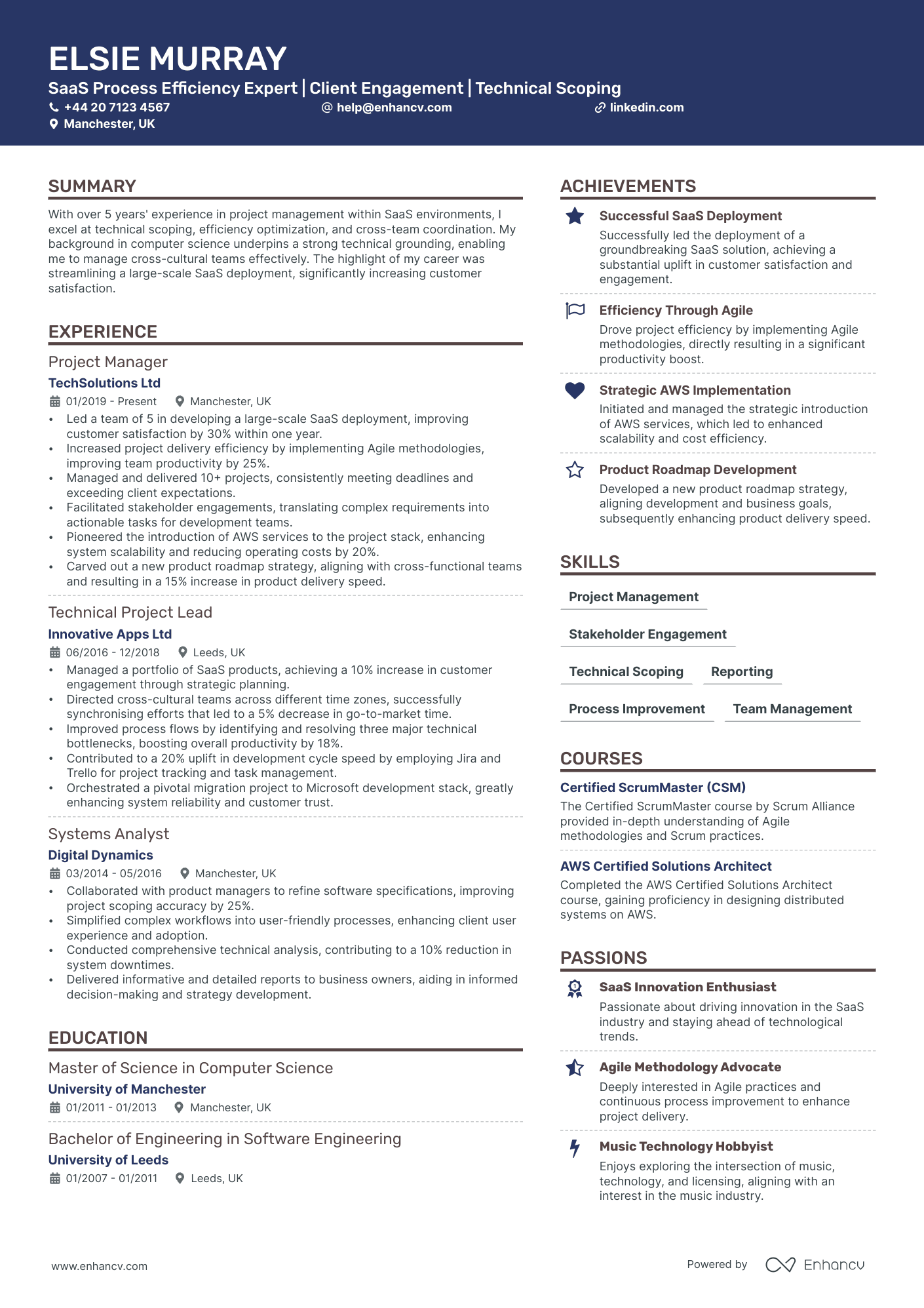 Delivery Manager CV Examples & Guide for 2025