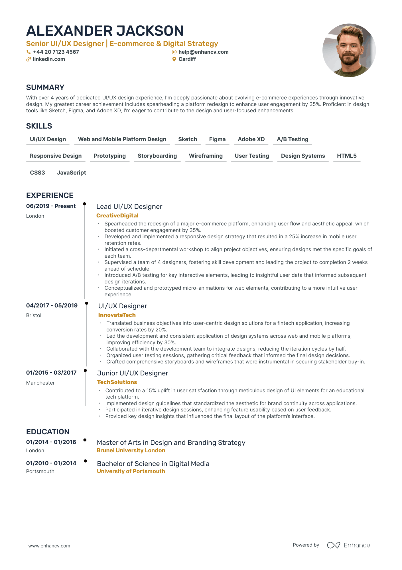 UX Designer CV Examples & Guide for 2025