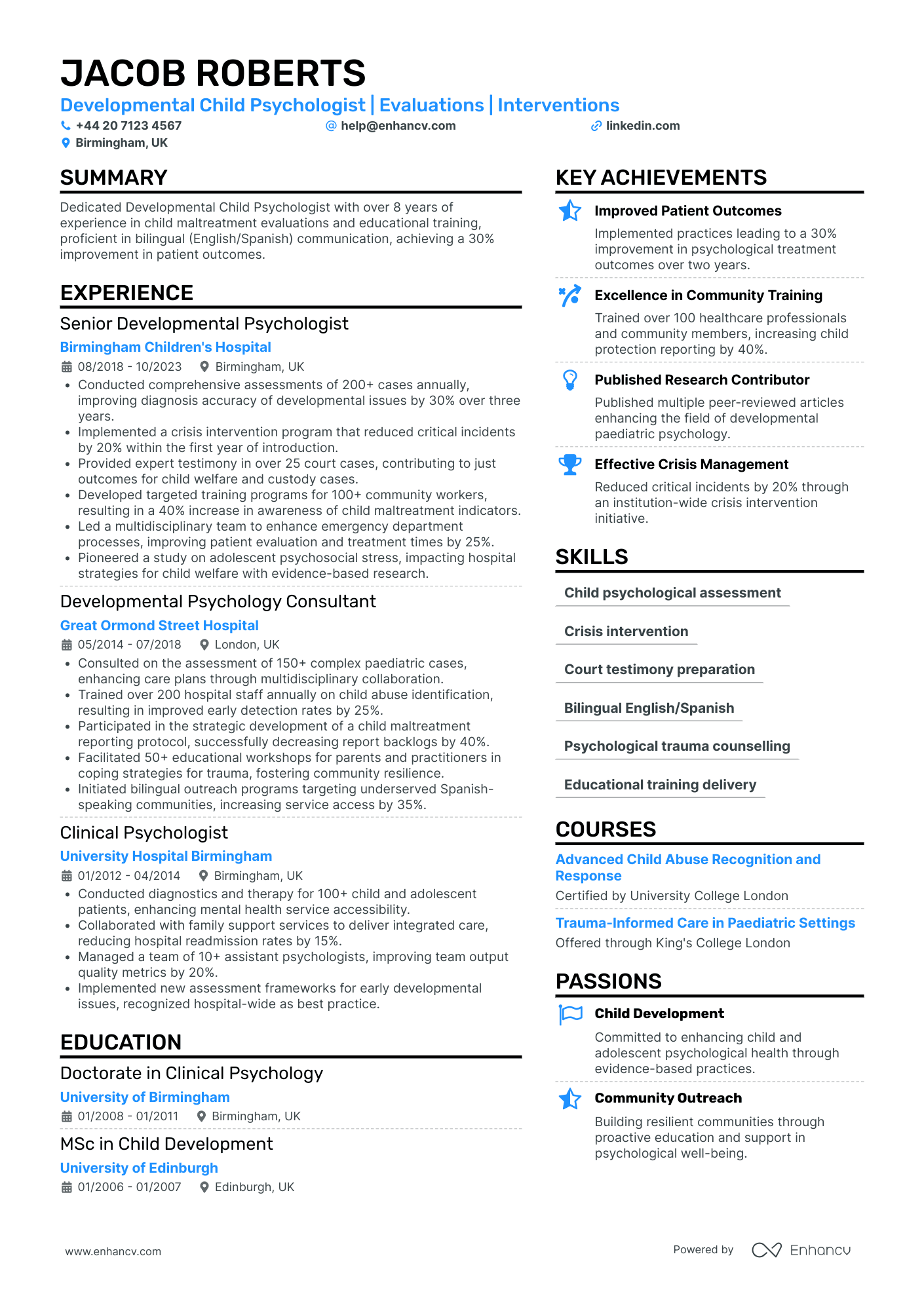 Psychologist CV Examples & Guide for 2025