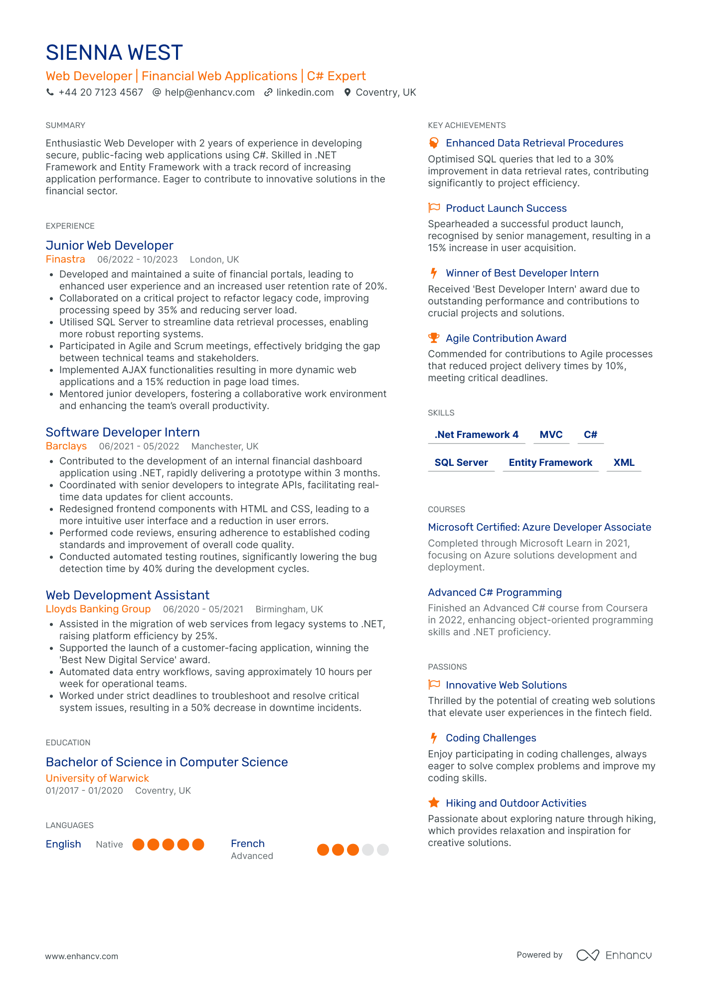 Junior Web Developer CV Examples & Guide for 2025