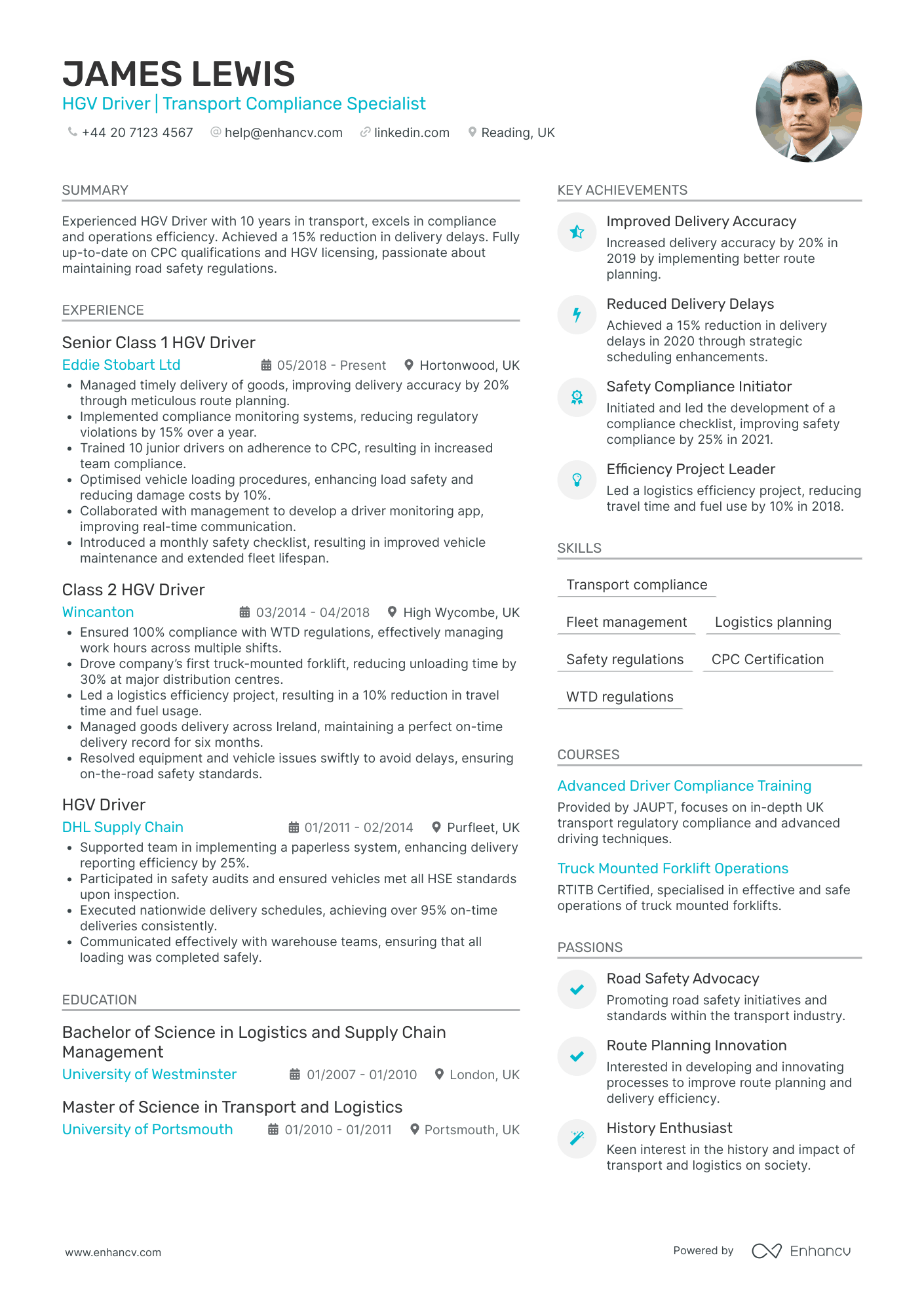 Truck Driver CV Examples & Guide for 2026