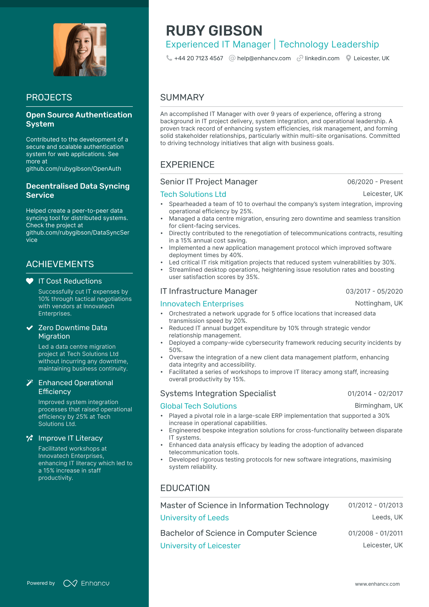 IT Manager CV Examples & Guide for 2025