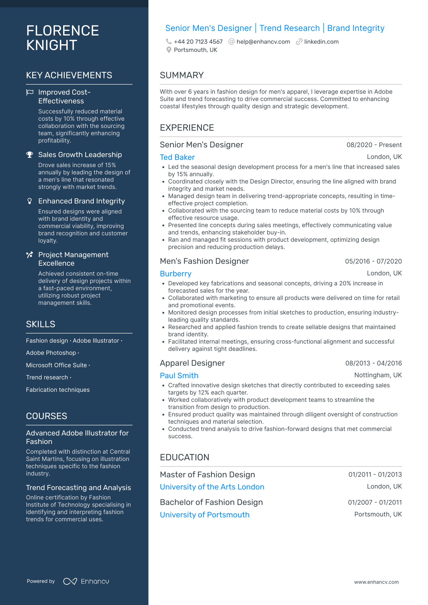 Fashion Designer CV Examples & Guide for 2026