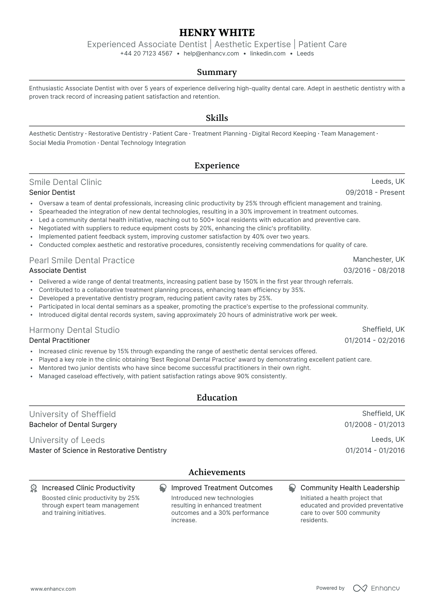 Dentist CV Examples & Guide for 2025