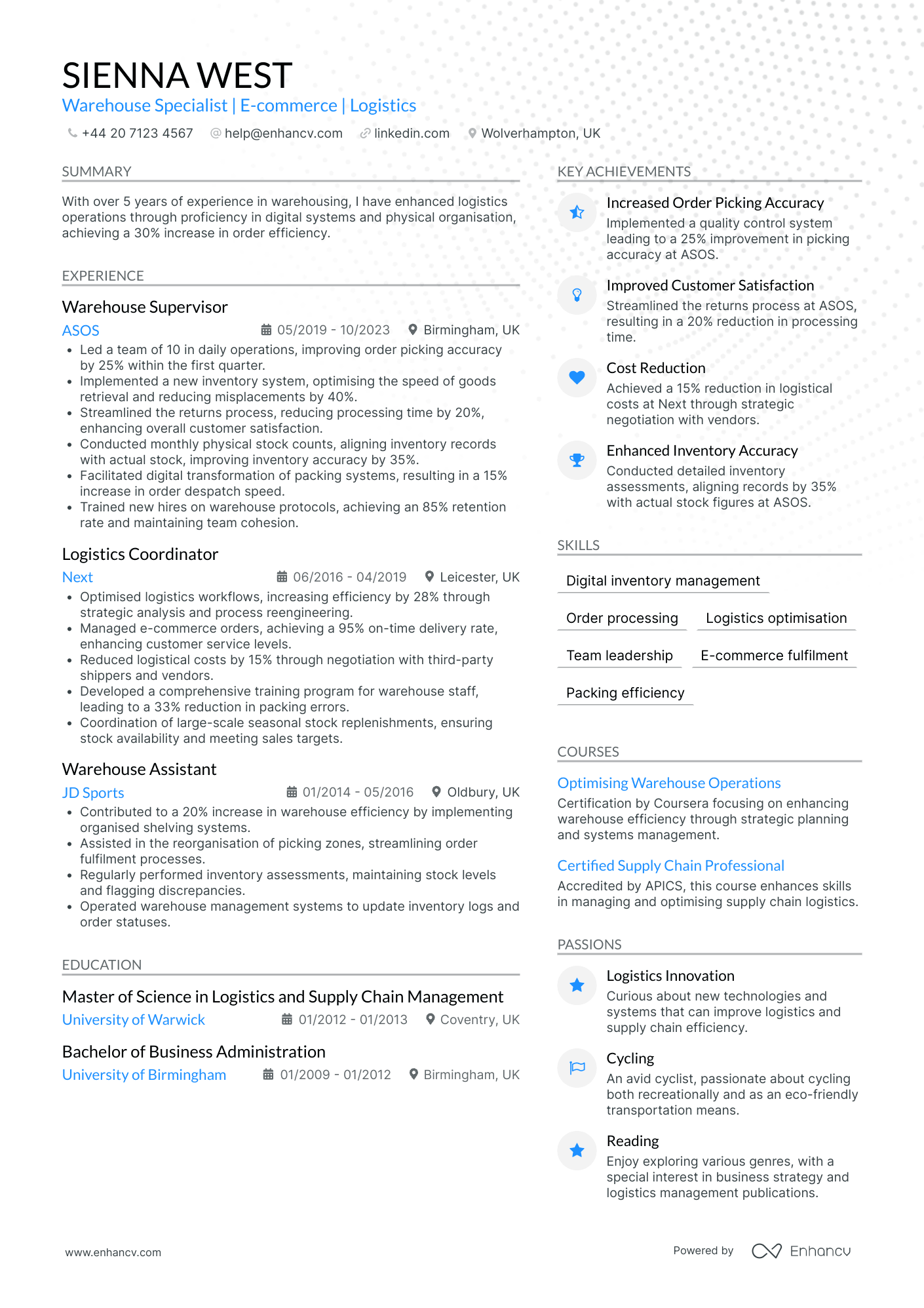 Warehouse Worker CV Examples & Guide for 2025