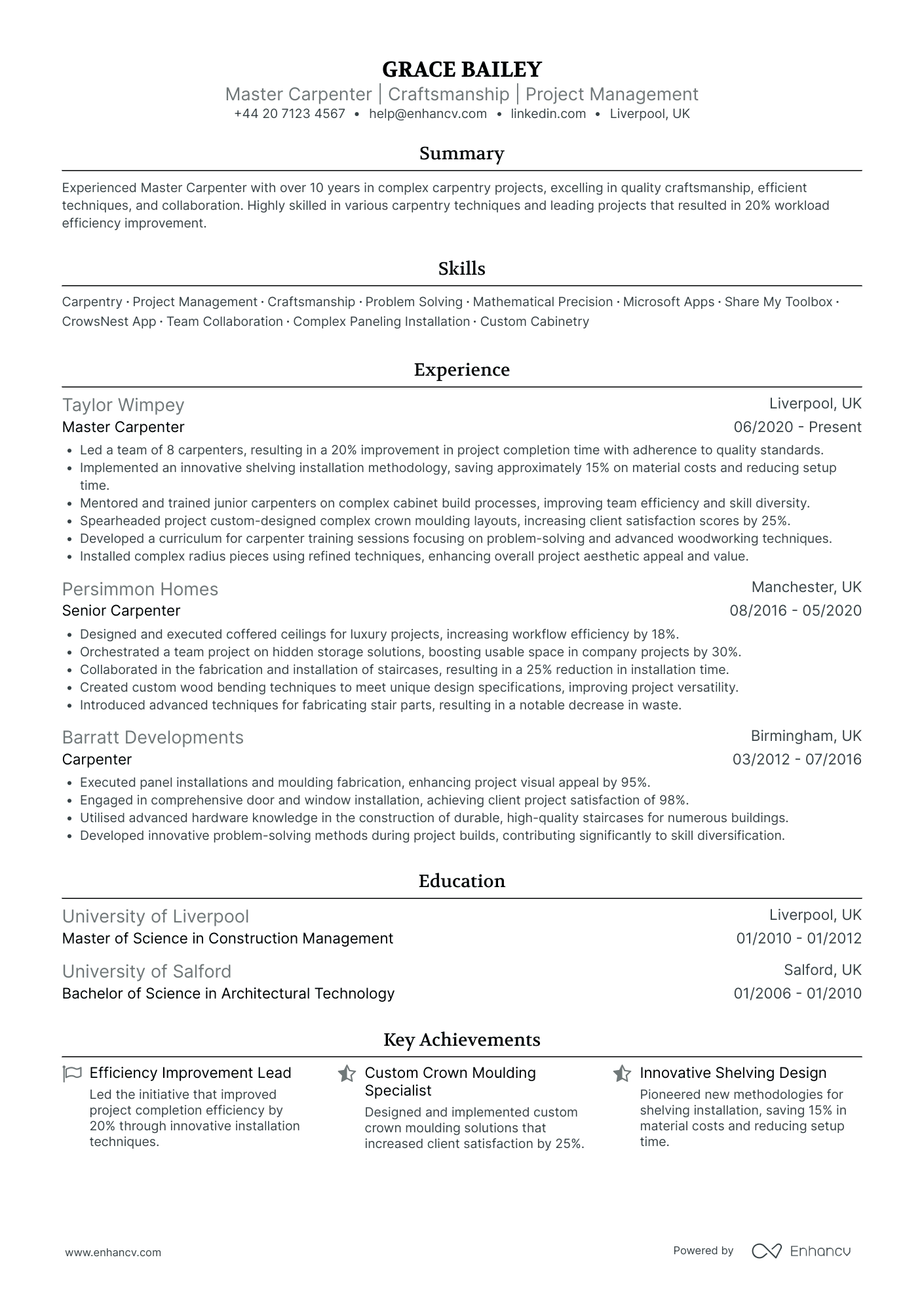 Carpenter CV Examples & Guide for 2026