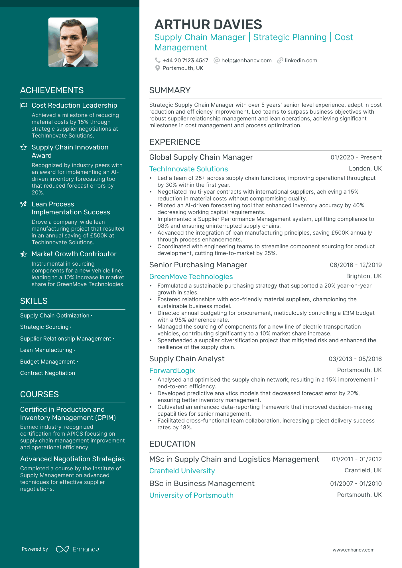 Supply Chain Manager CV Examples & Guide for 2025